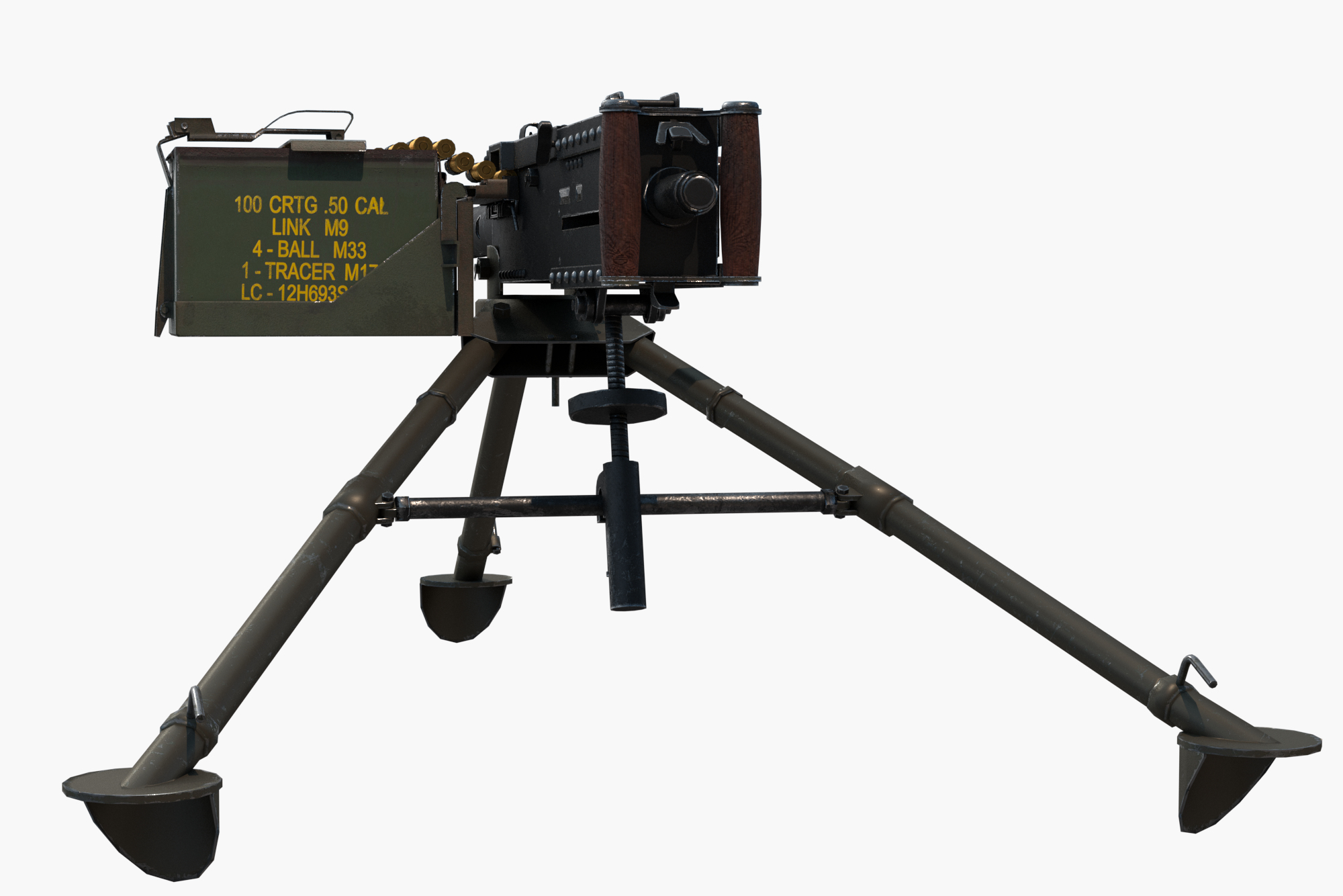 3D Machine Gun M2 ANM2 Browning - TurboSquid 1879651