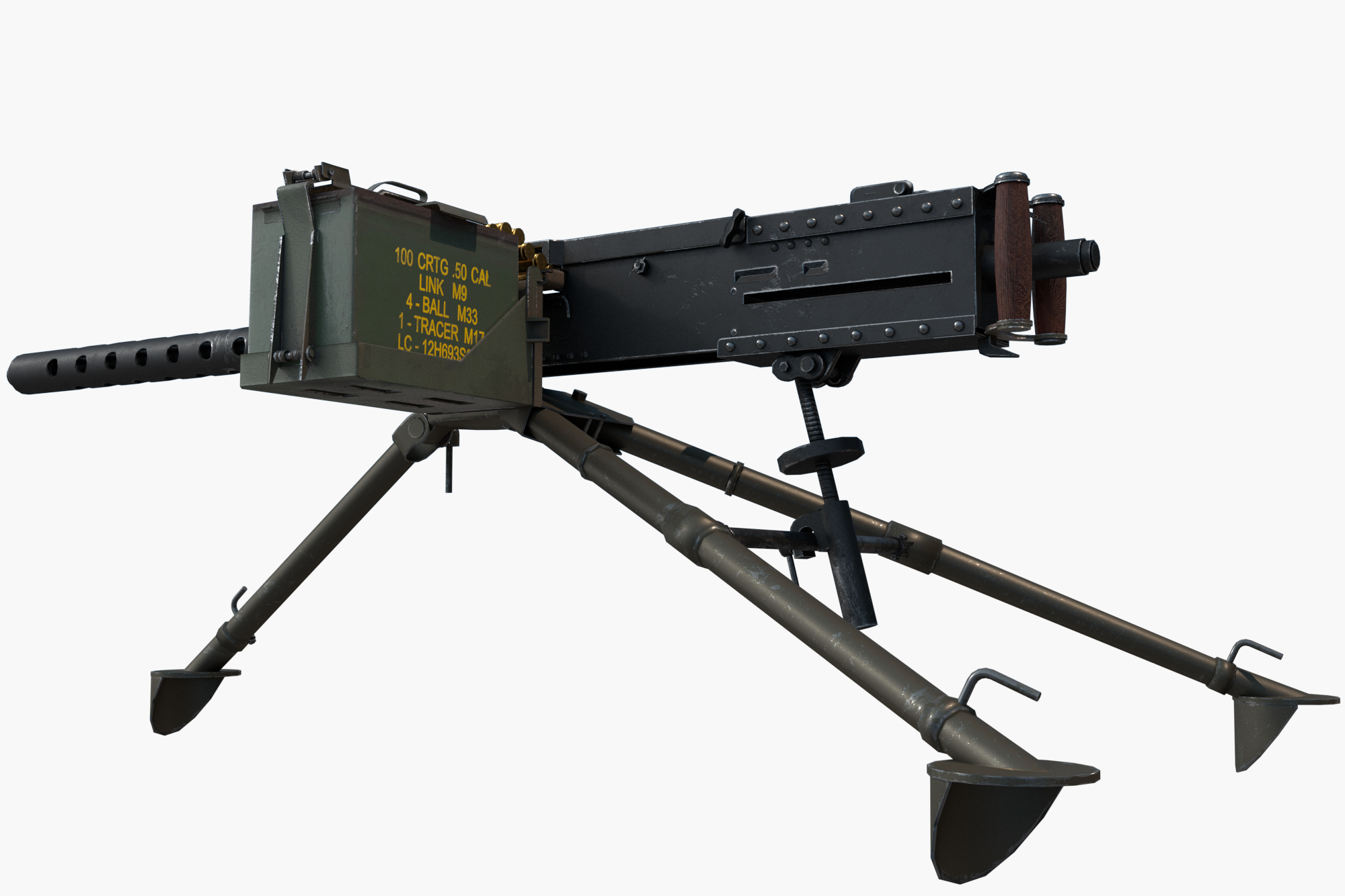 3D Machine Gun M2 ANM2 Browning - TurboSquid 1879651
