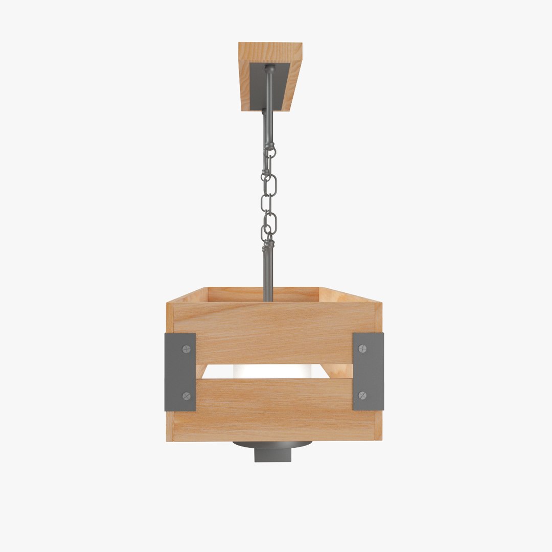 Loft Wooden Box Chandelier 3d Max