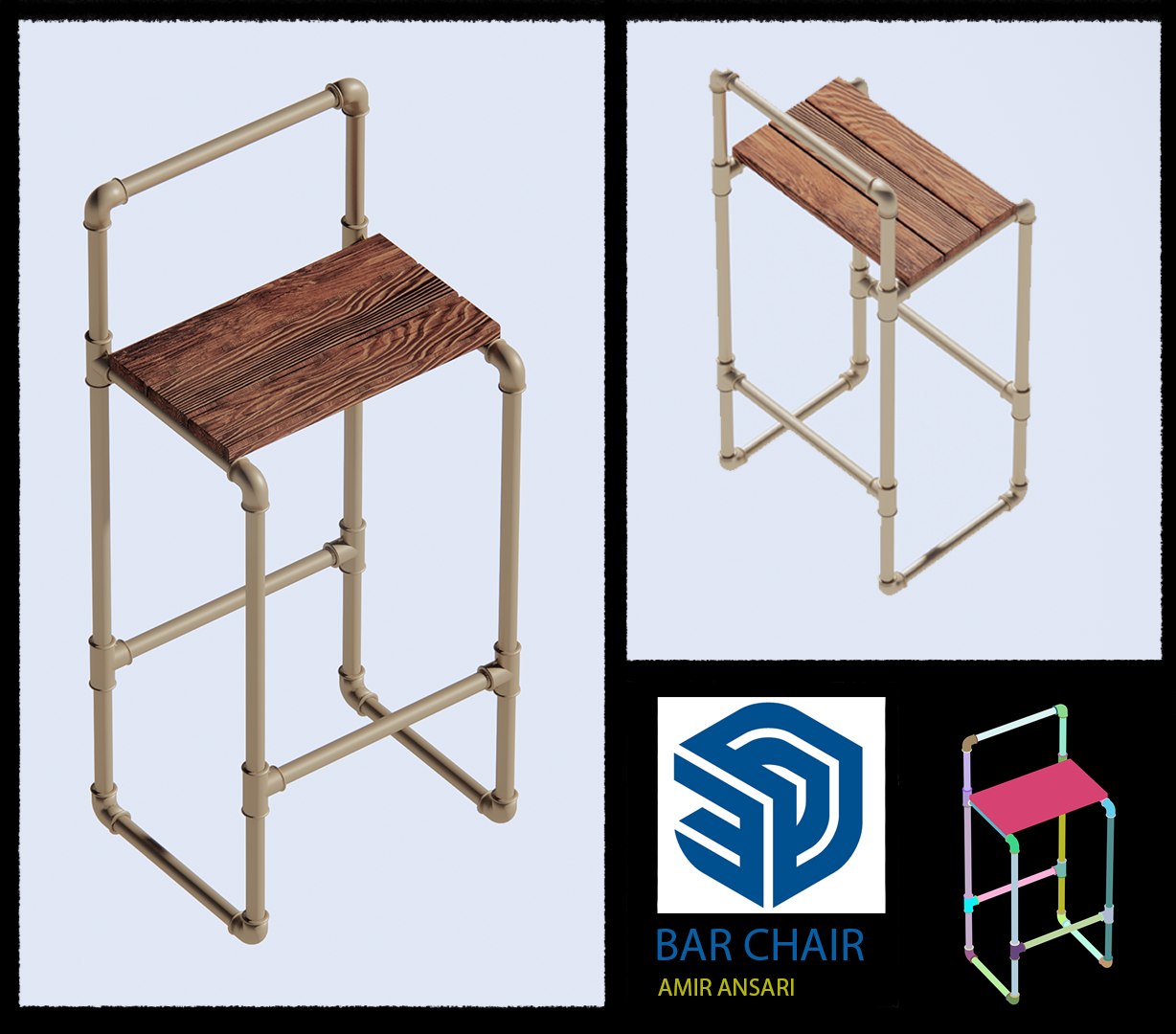 3D bar chair - TurboSquid 1838702