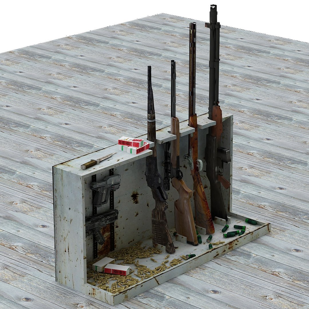 3d Model Of Cabinets Weapons