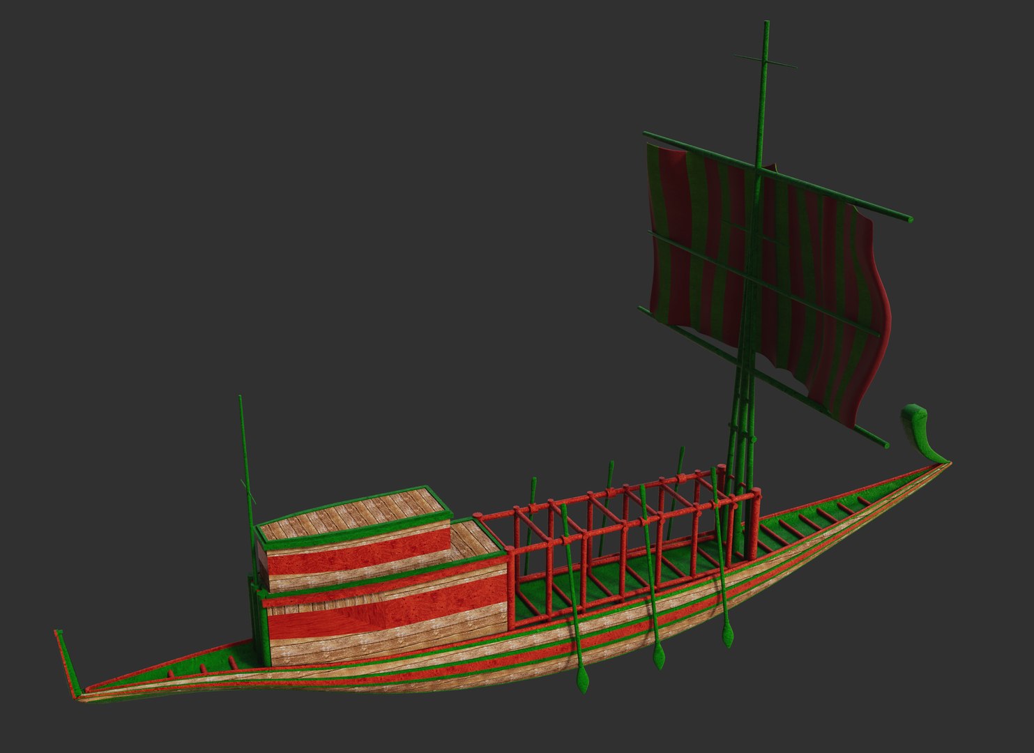 Ancient Egyptian Boat With Sail 3D Model - TurboSquid 2250893
