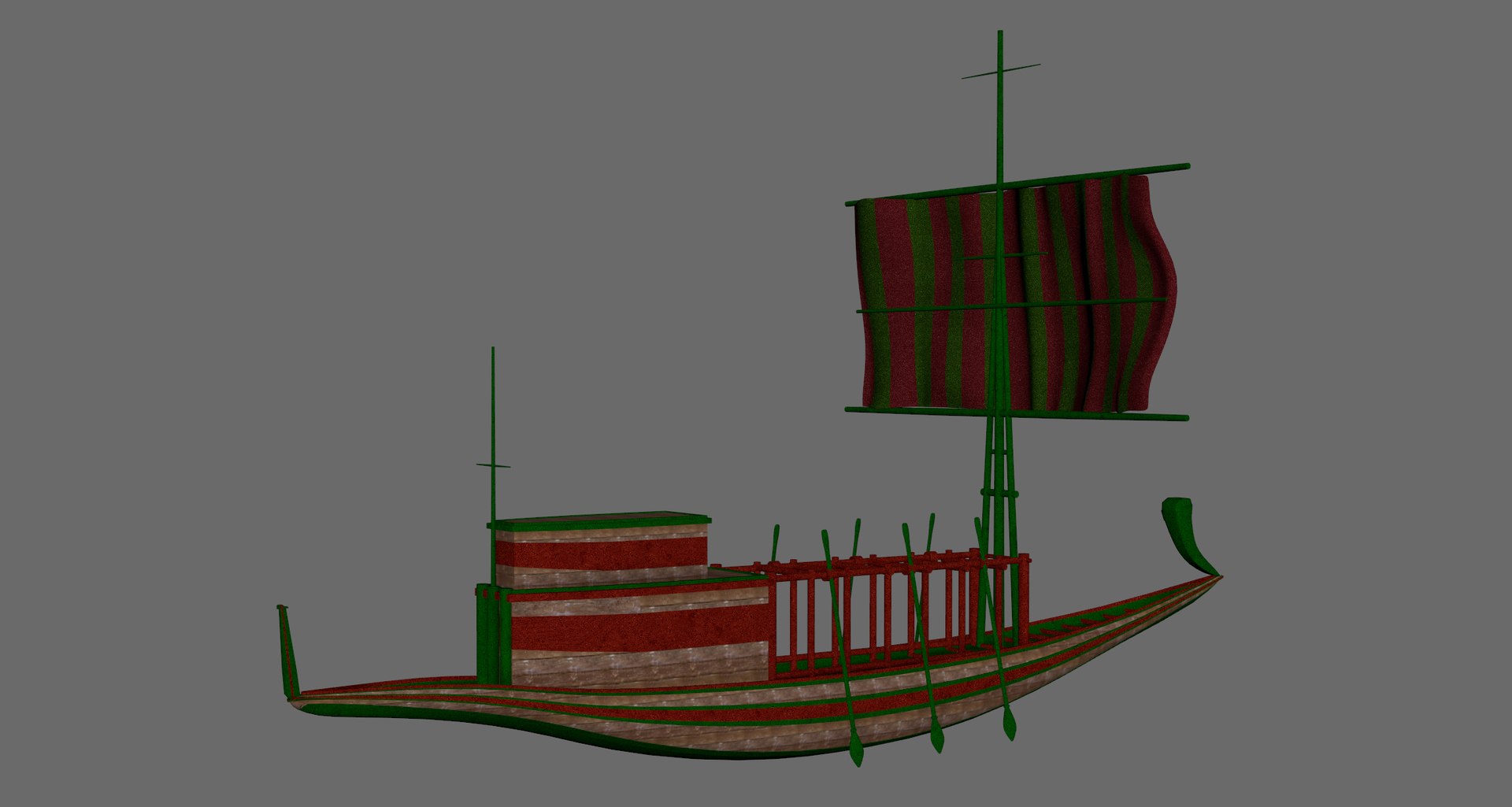 Ancient Egyptian Boat With Sail 3D Model - TurboSquid 2250893