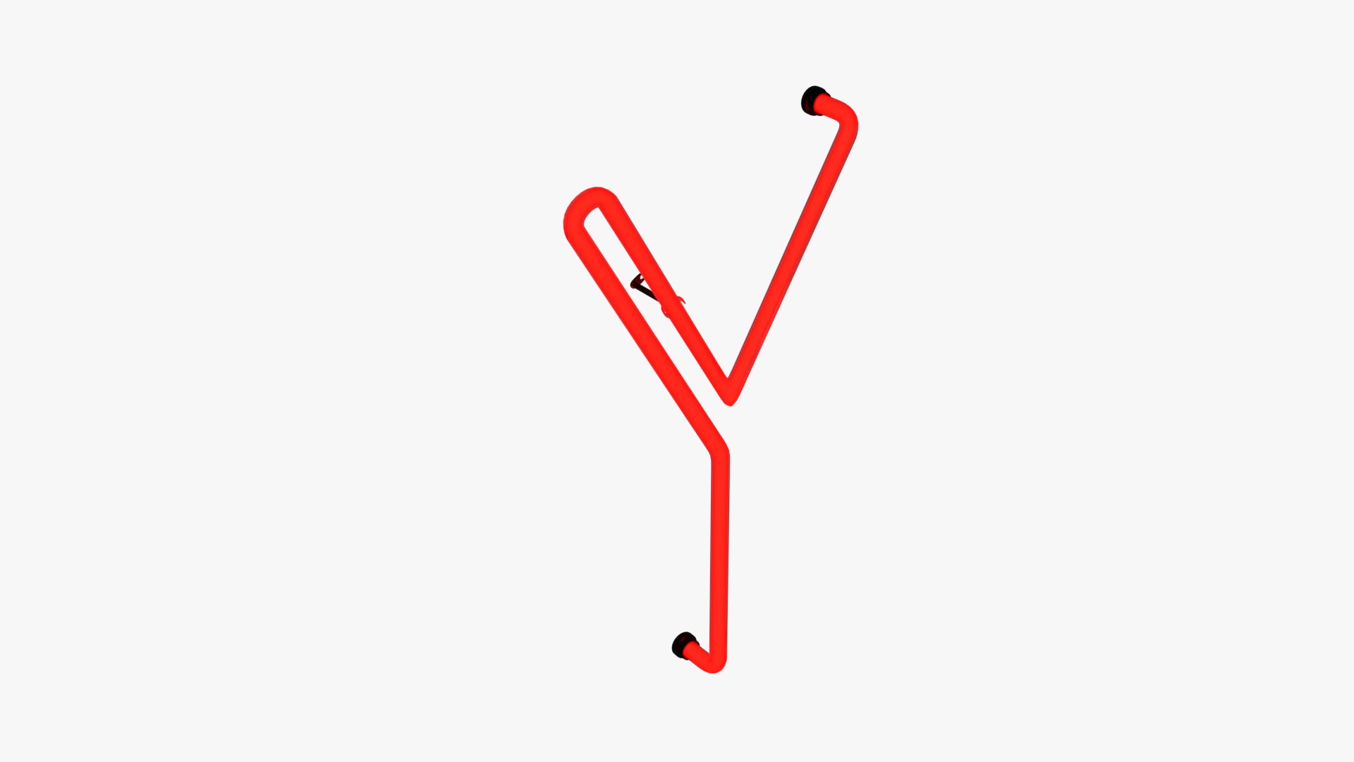 3D Model Neon Red Alphabet Y - TurboSquid 2162725