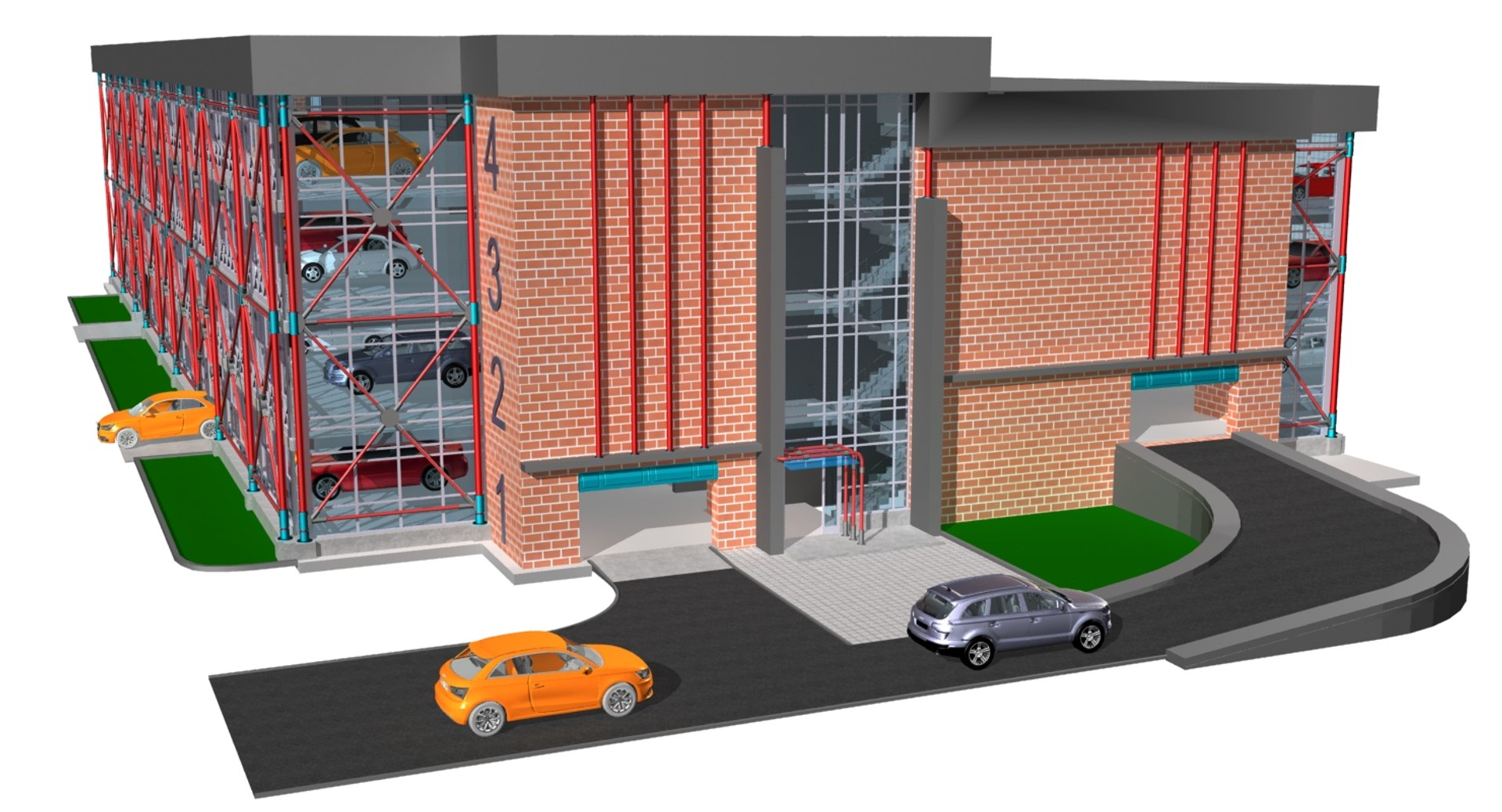3D Car Parking Building Model - TurboSquid 1279102