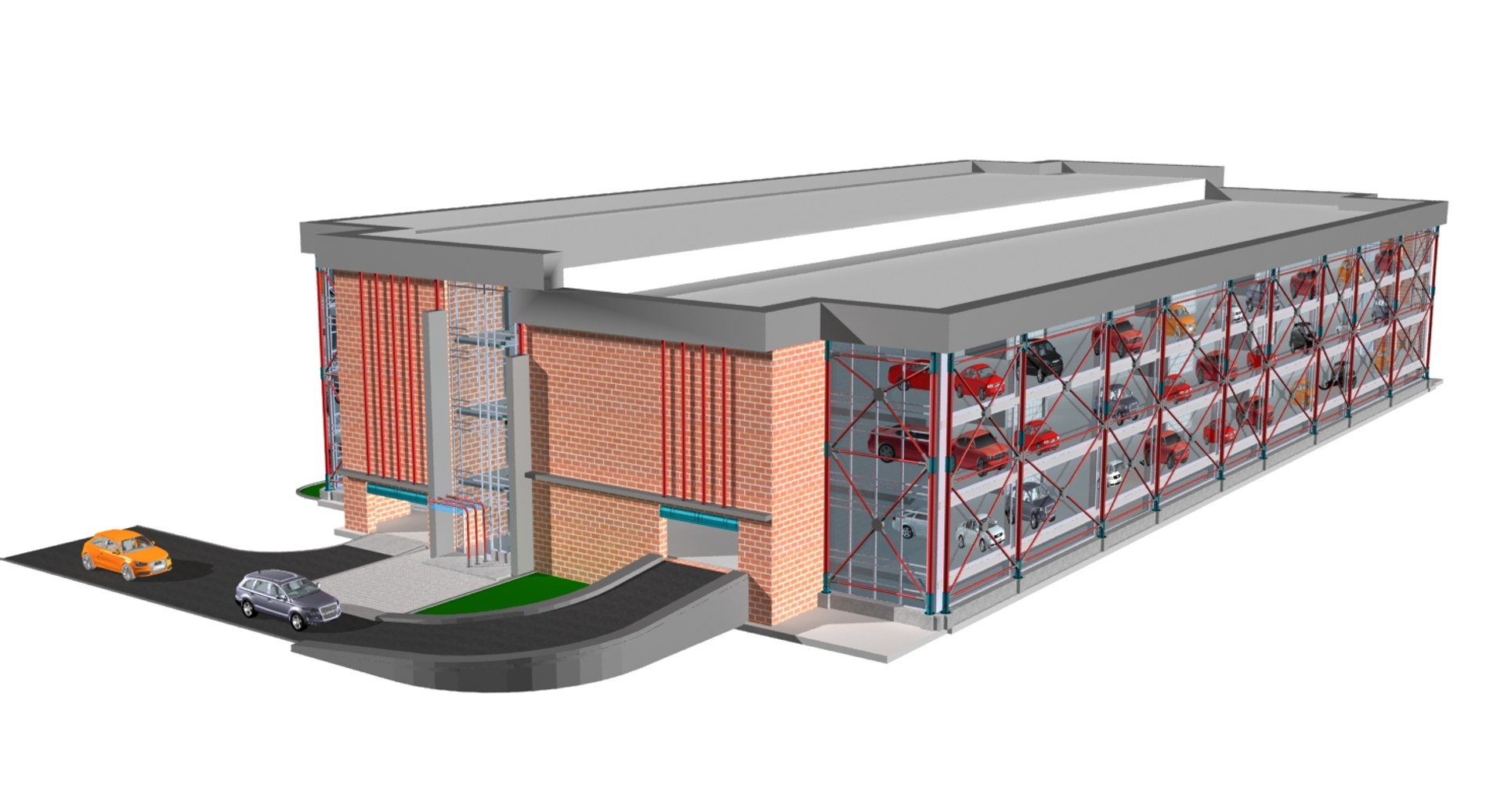 3D Car Parking Building Model - TurboSquid 1279102