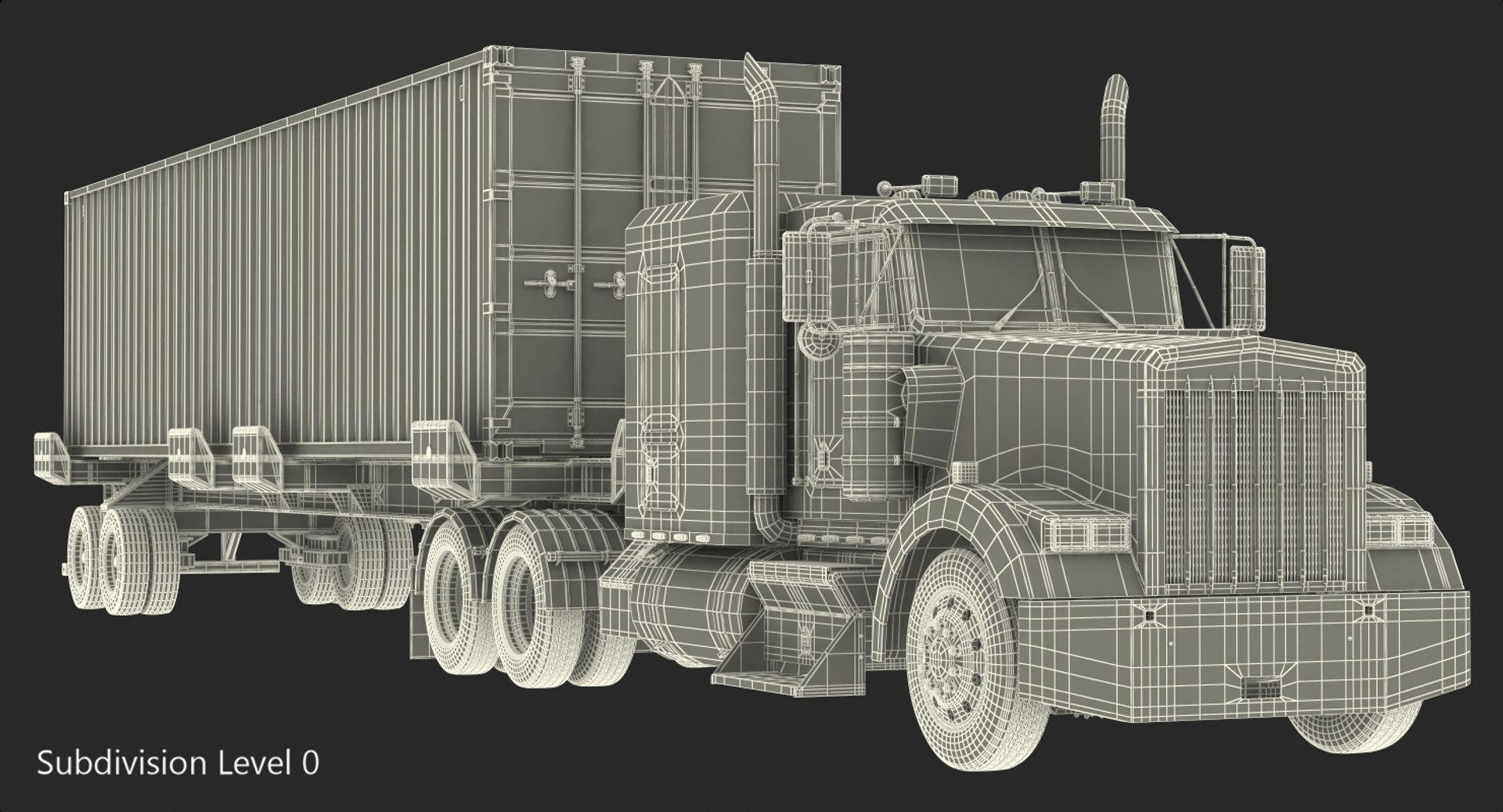 Container cargo trailer truck 3D - TurboSquid 1368488