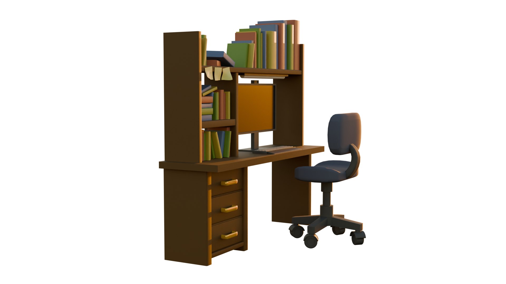 Work And Study Desk 3D Model - TurboSquid 2366095
