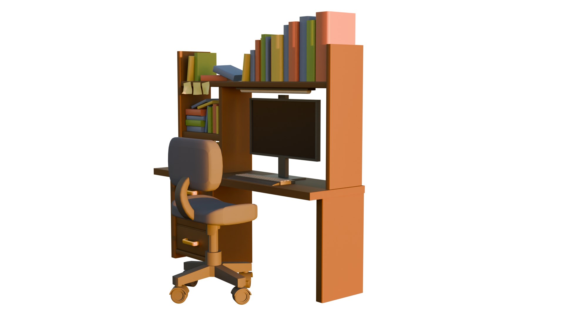 Work And Study Desk 3D Model - TurboSquid 2366095