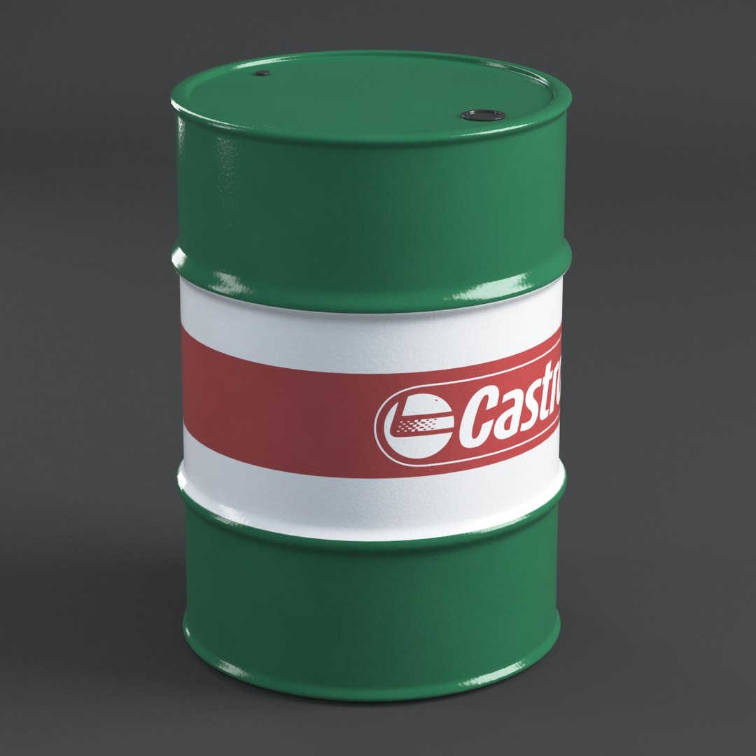 3D Oil Barrel Castrol Model - TurboSquid 1187614