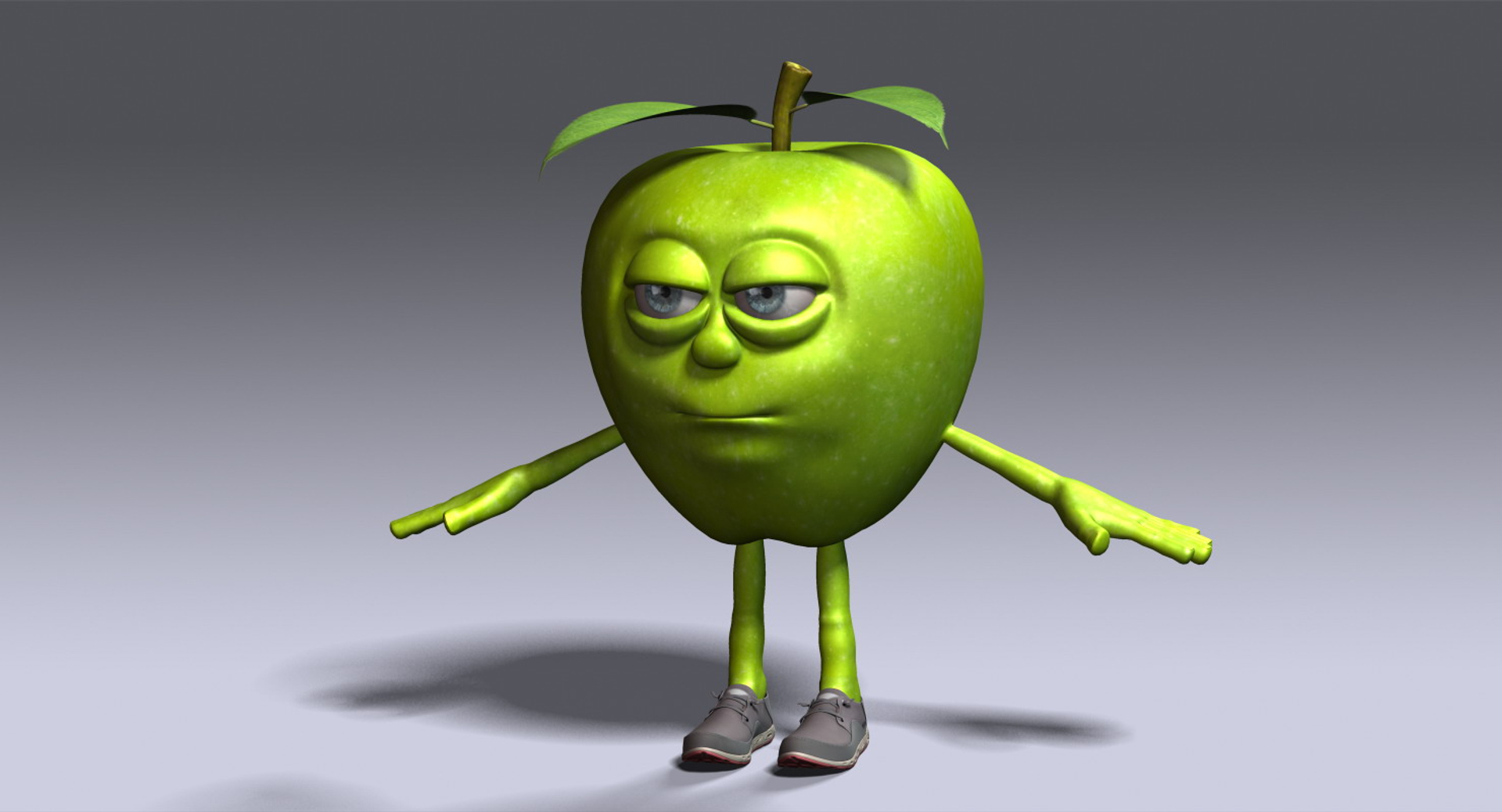 Apple Cartoon Character 1 Model - TurboSquid 1294331