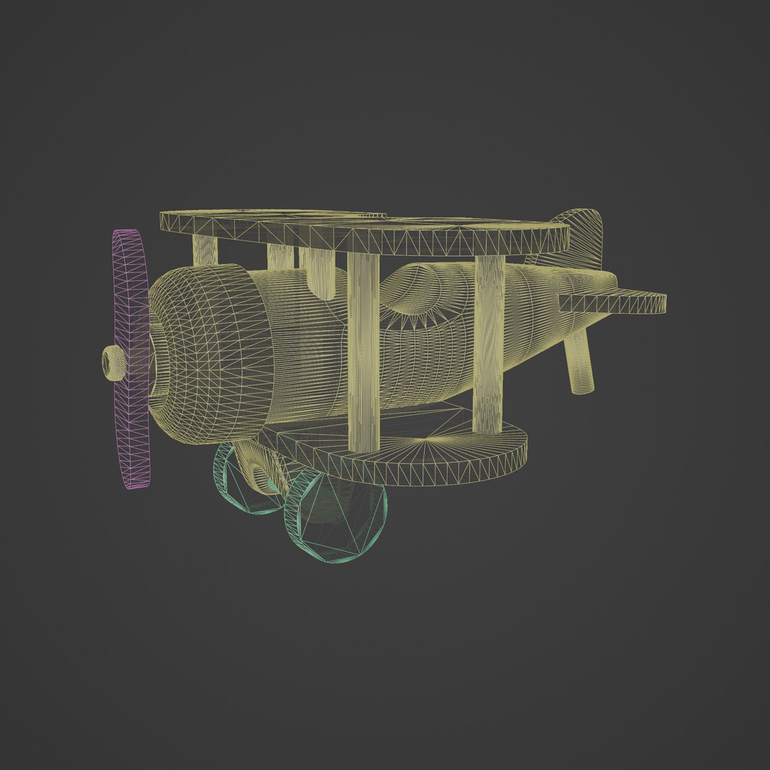 Wooden Old Airplane Toy 3D Model - TurboSquid 2248195