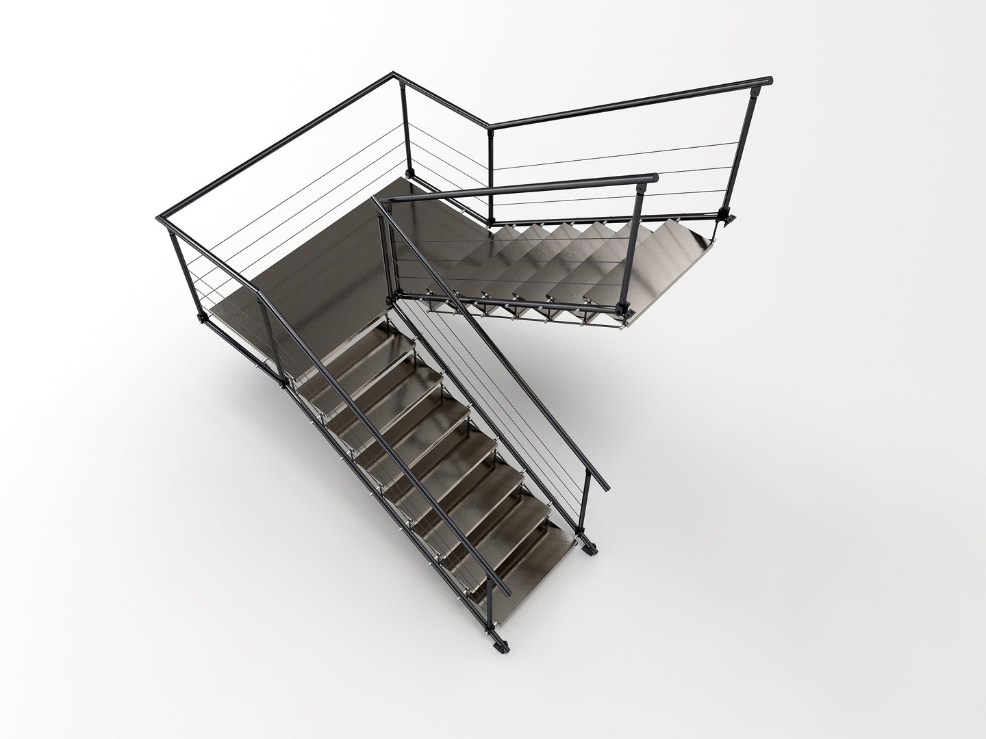 Glass Metal Stairs 3D Model - TurboSquid 1382059