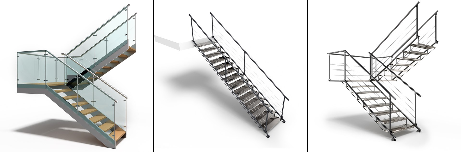 Glass Metal Stairs 3D Model - TurboSquid 1382059