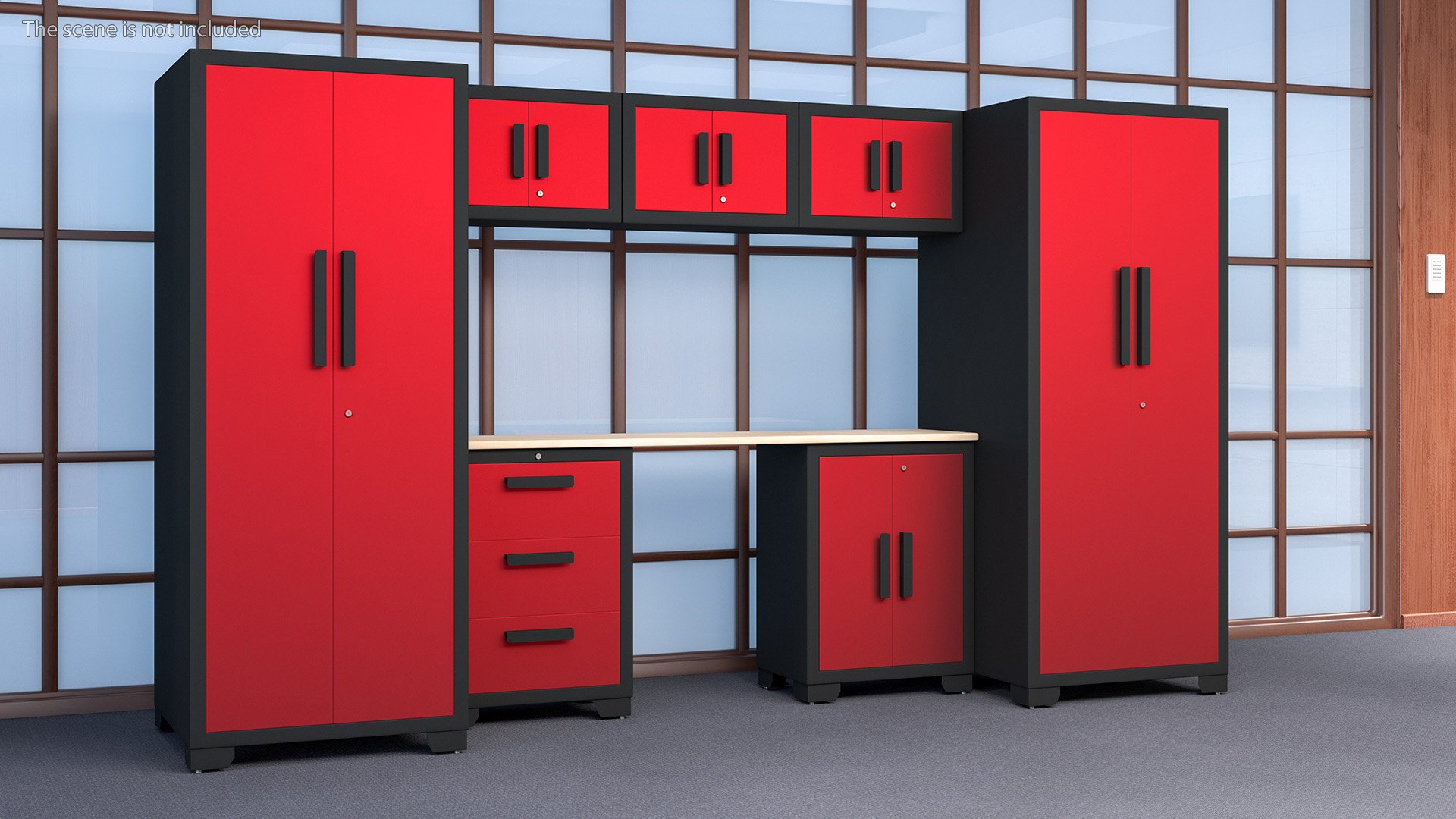 Garage Cabinet Red 3D Model - TurboSquid 2211854