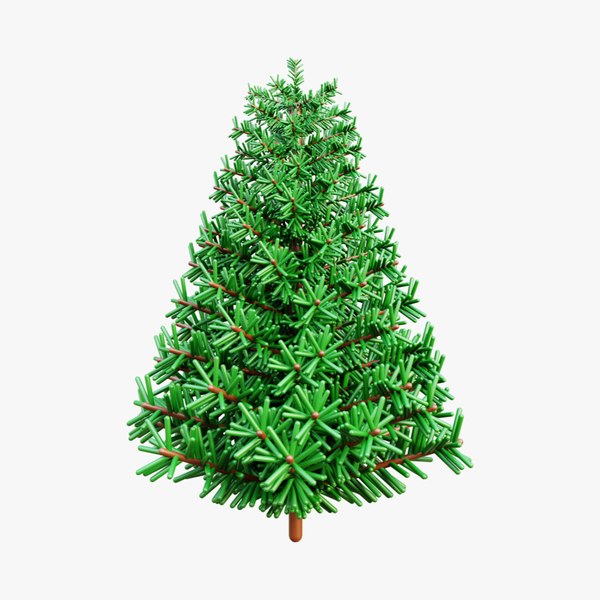 Pine tree or fir simple stylized 3d model in cartoon style3D模型 ...
