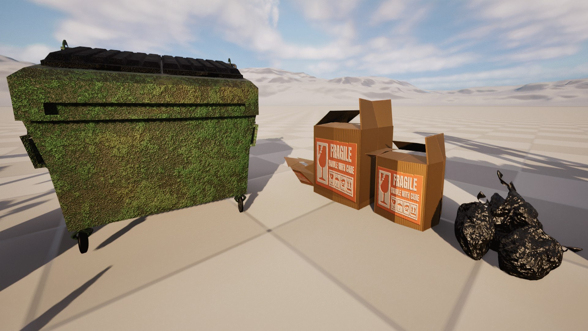 3D Model Realistic Dumpster - Low Poly Game Ready Low-poly 3D Model ...
