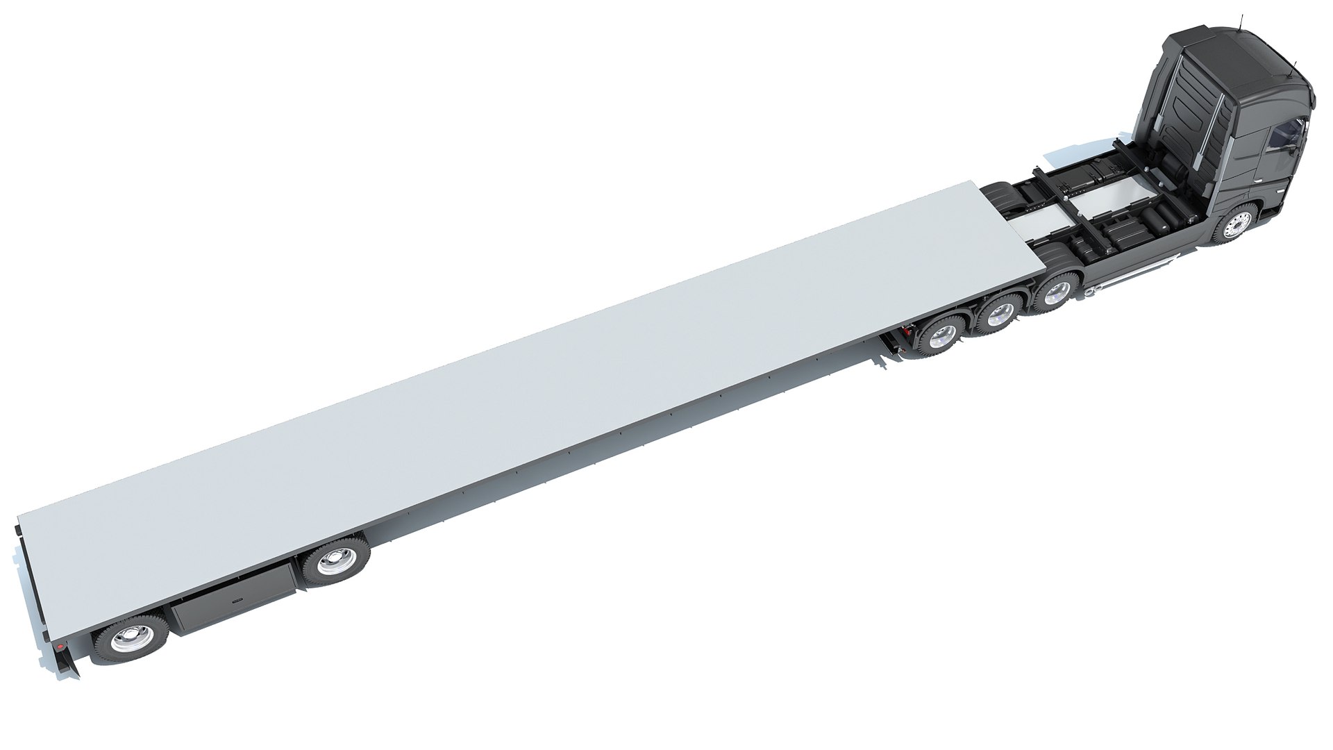 3D Model Truck With Flatbed Trailer - TurboSquid 1902085