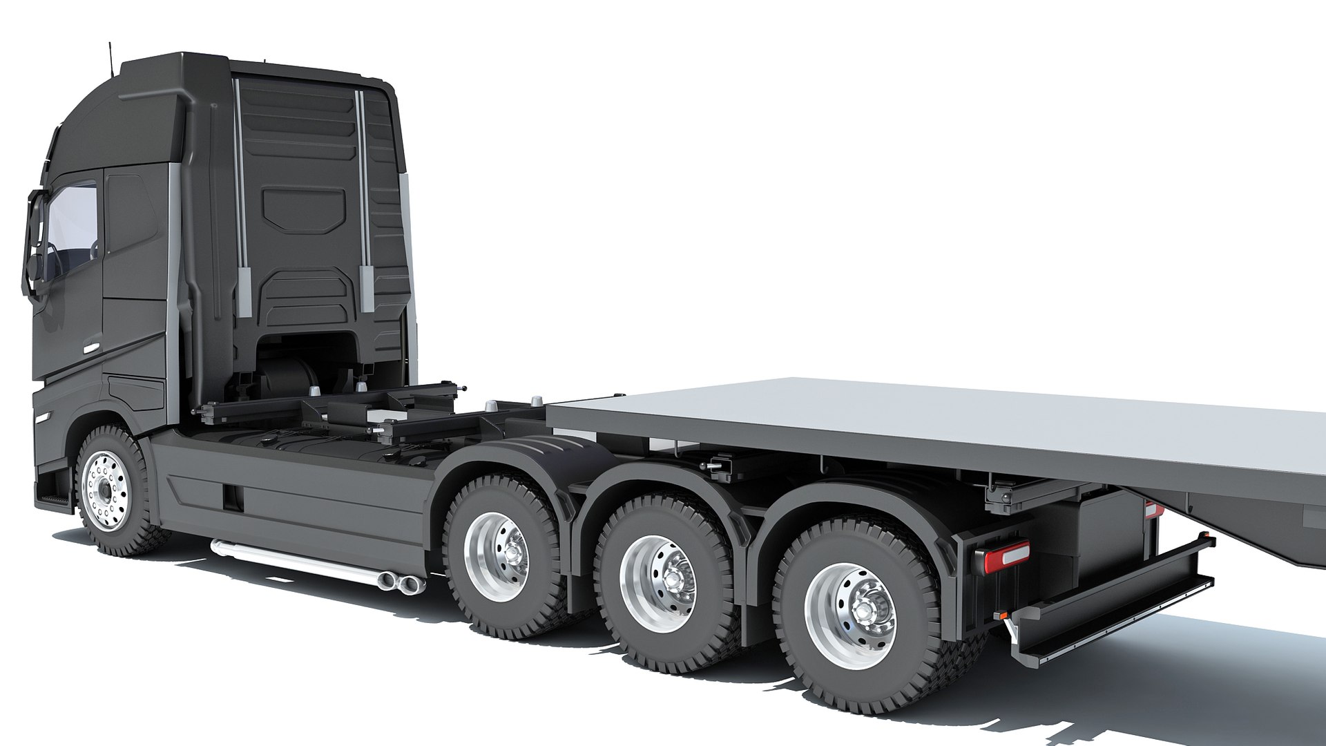 3D Model Truck With Flatbed Trailer - TurboSquid 1902085