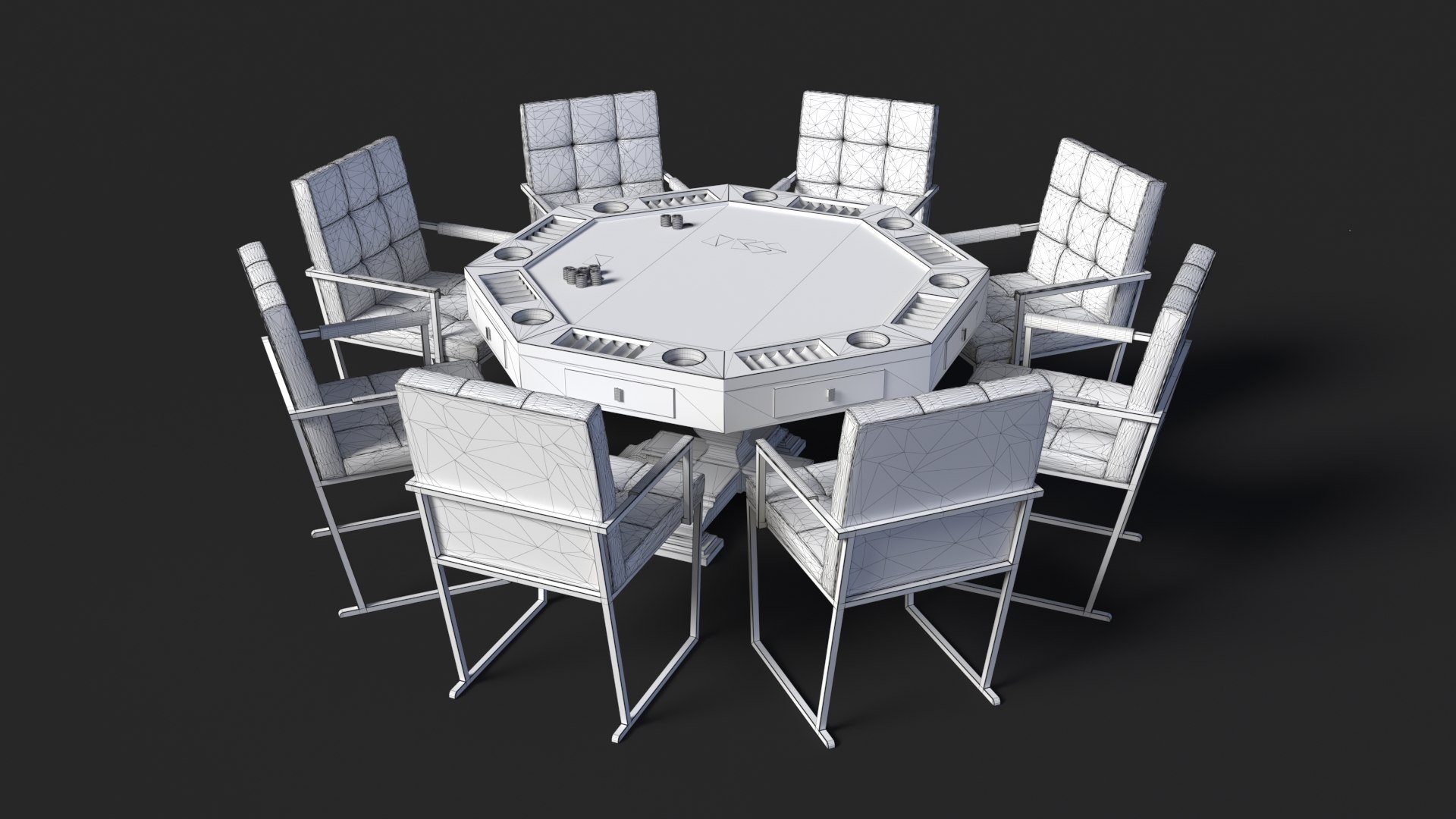 Poker Table Model - TurboSquid 1595865