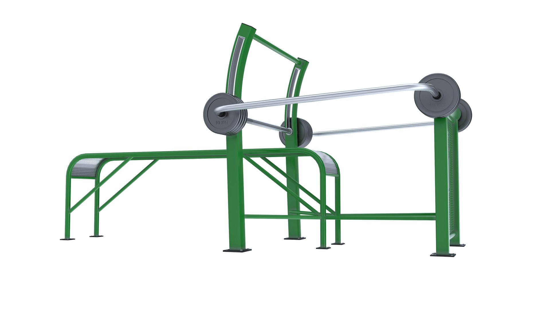 3D Outdoor Gym Equipment Bench Press - TurboSquid 2277562