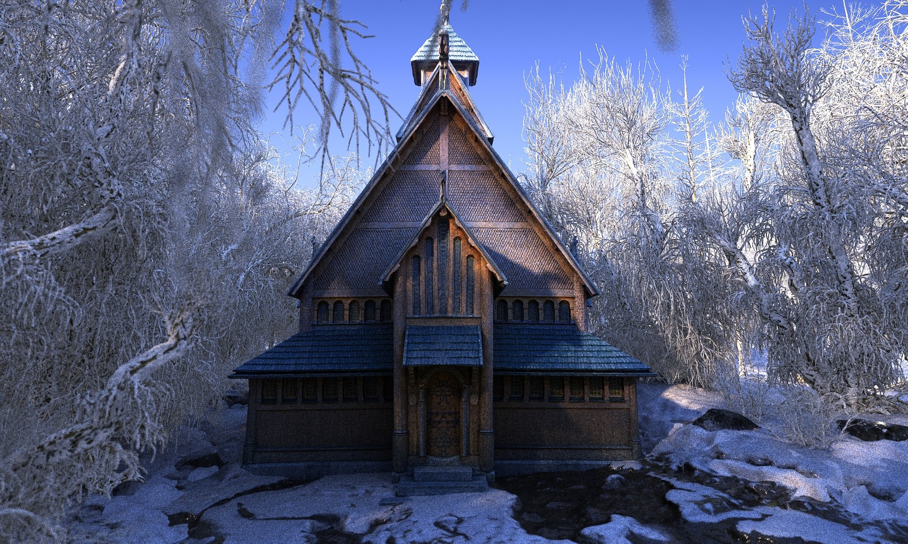3D Winter Vikings Temple Model - TurboSquid 1918730