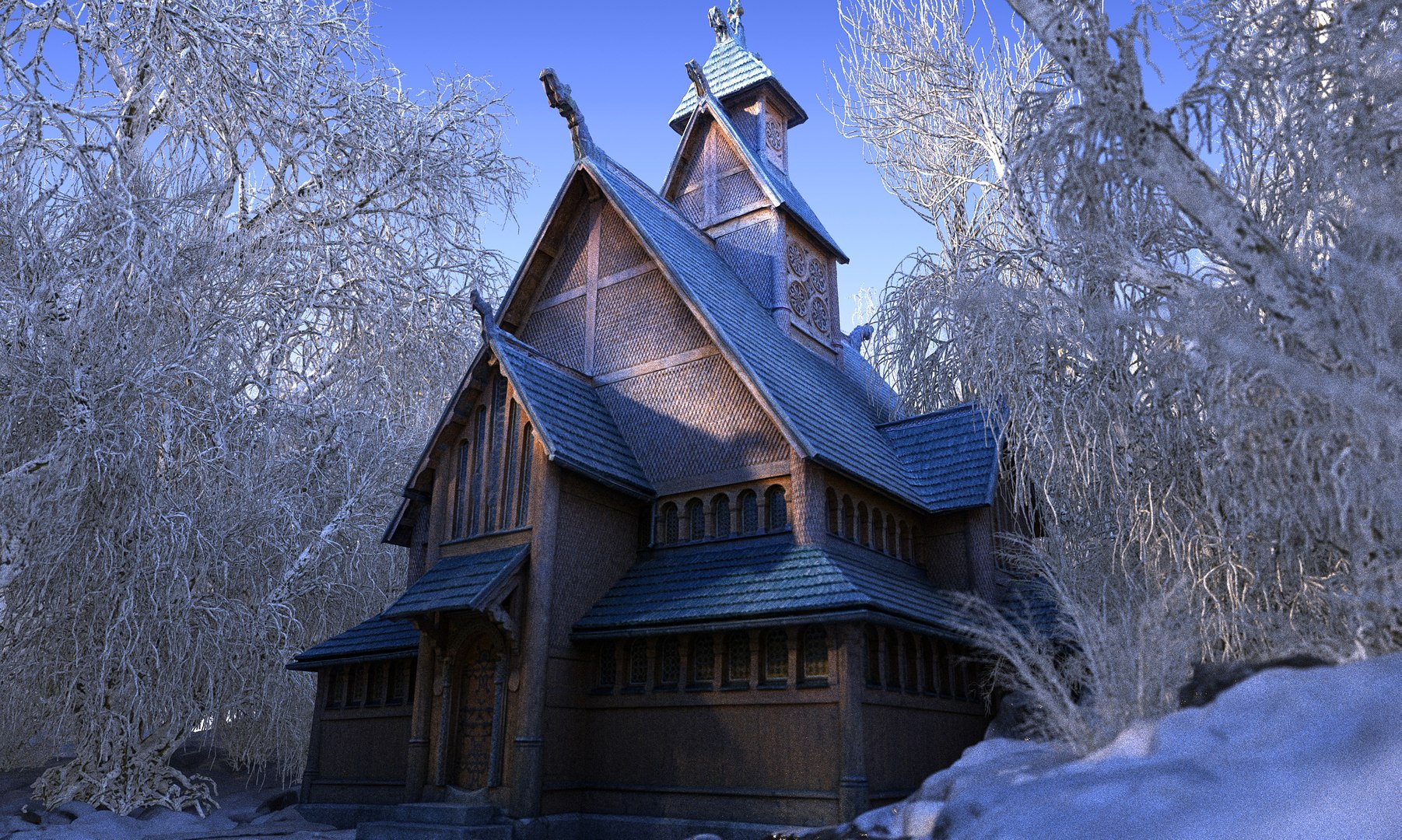 3D Winter Vikings Temple Model - TurboSquid 1918730
