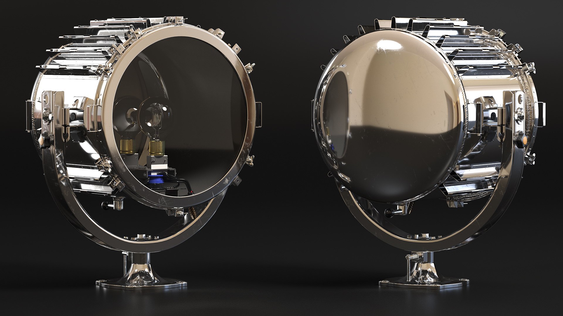 3D High Power Marine Suez Canal Searchlight Chrom - TurboSquid 1958541