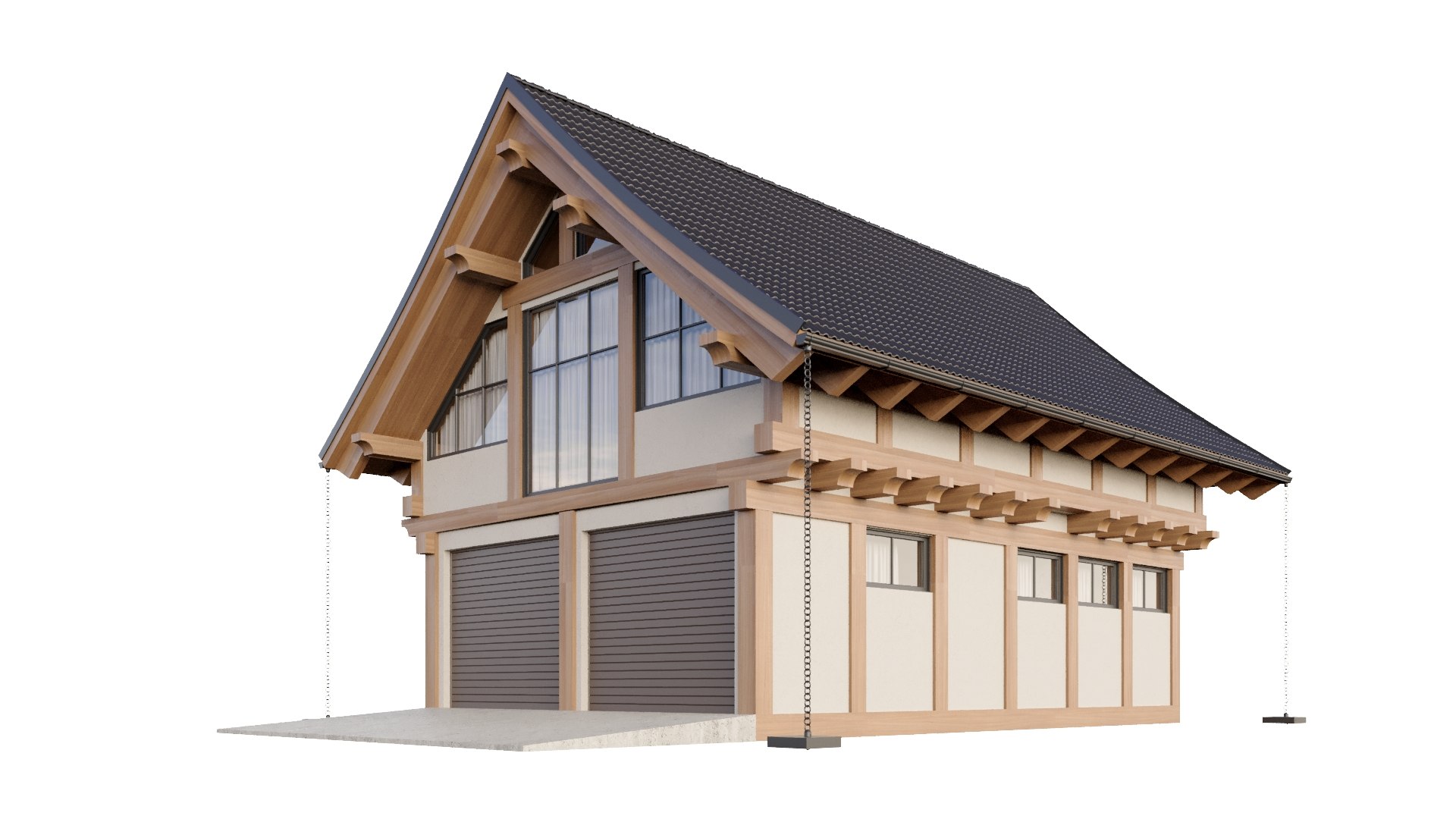 Asian Style Cottage House 2 3D Model - TurboSquid 2055557