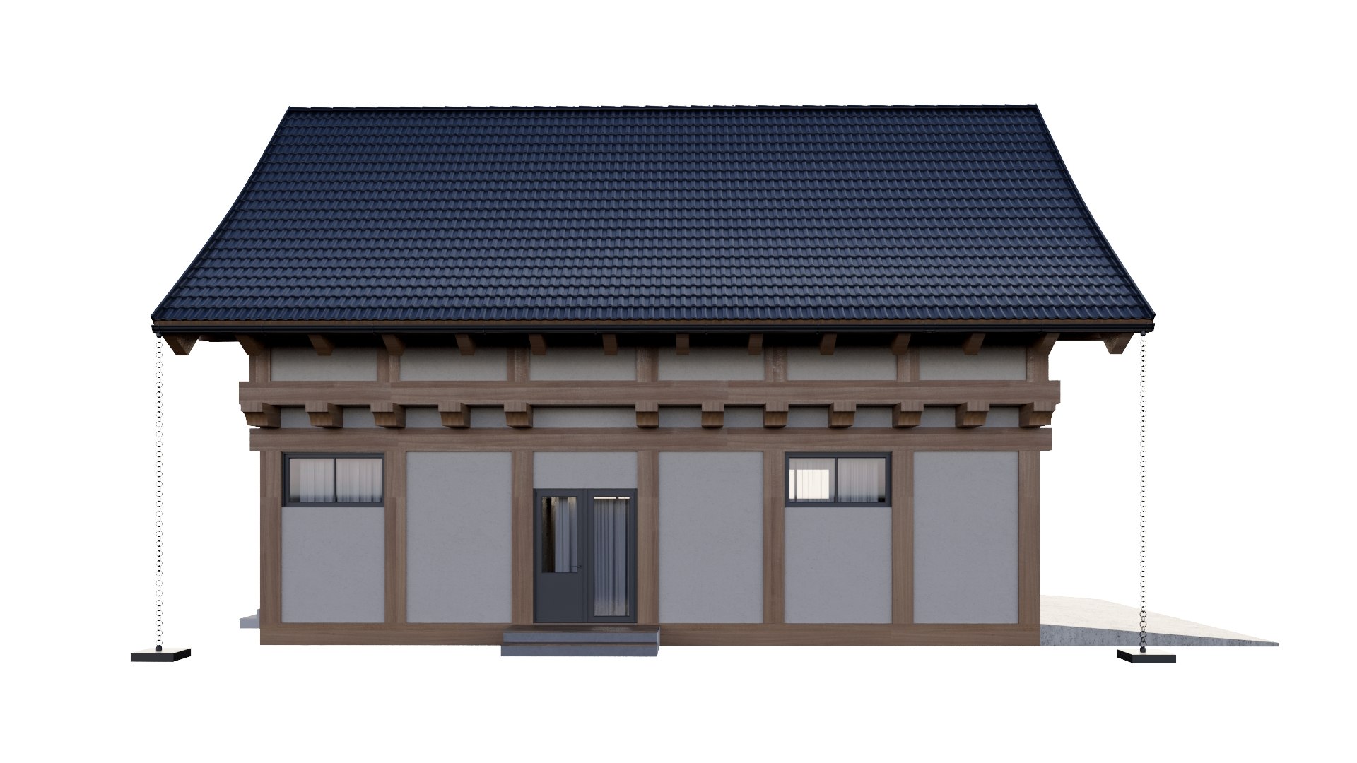 Asian Style Cottage House 2 3D Model - TurboSquid 2055557