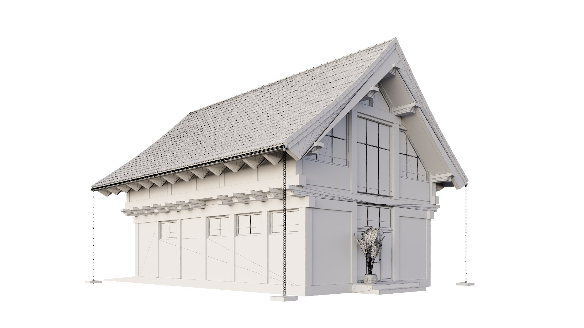Asian Style Cottage House 2 3D Model - TurboSquid 2055557