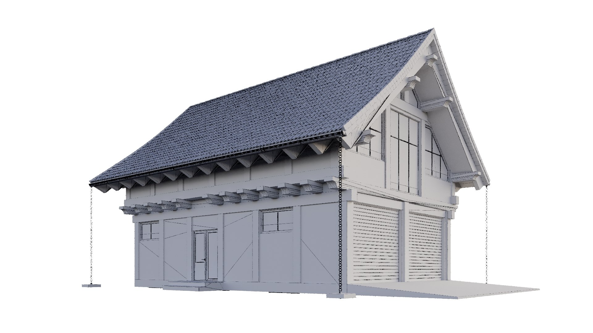 Asian Style Cottage House 2 3D Model - TurboSquid 2055557