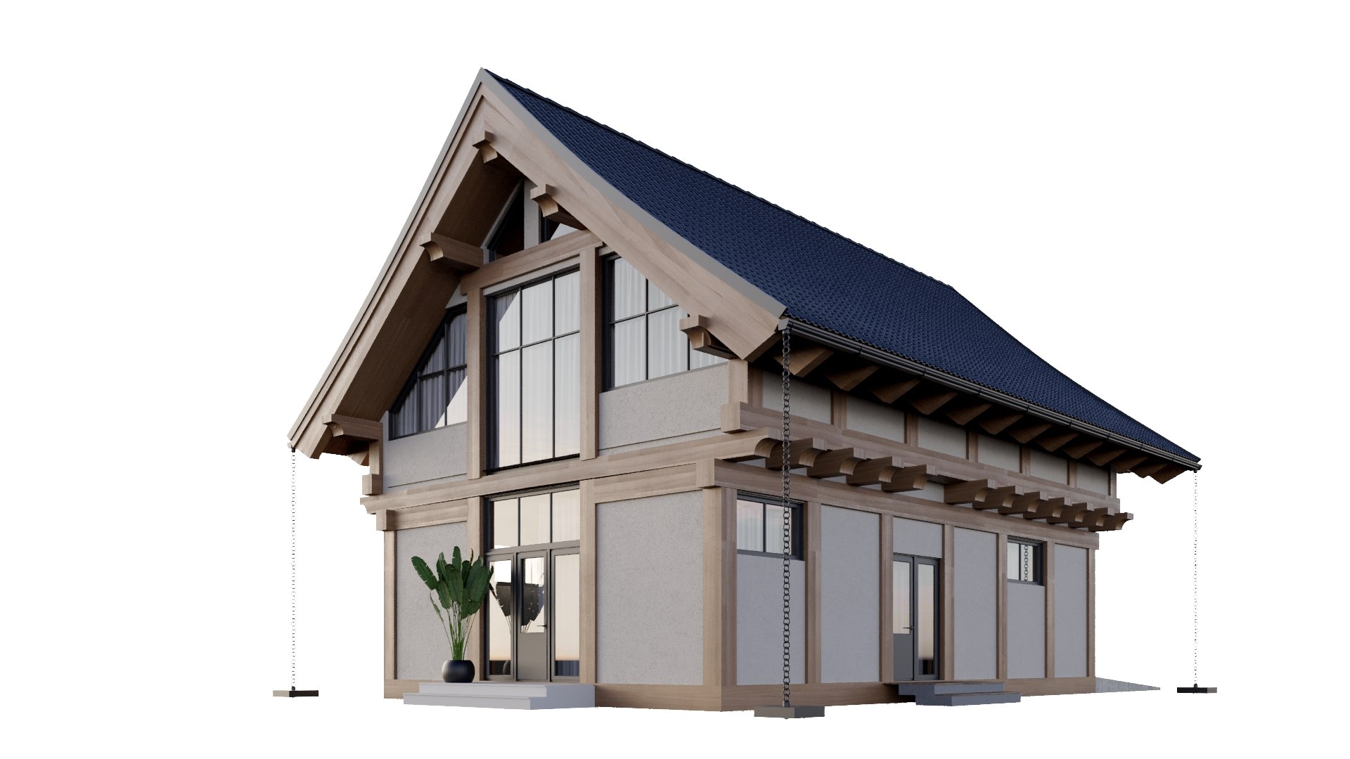 Asian Style Cottage House 2 3D Model - TurboSquid 2055557