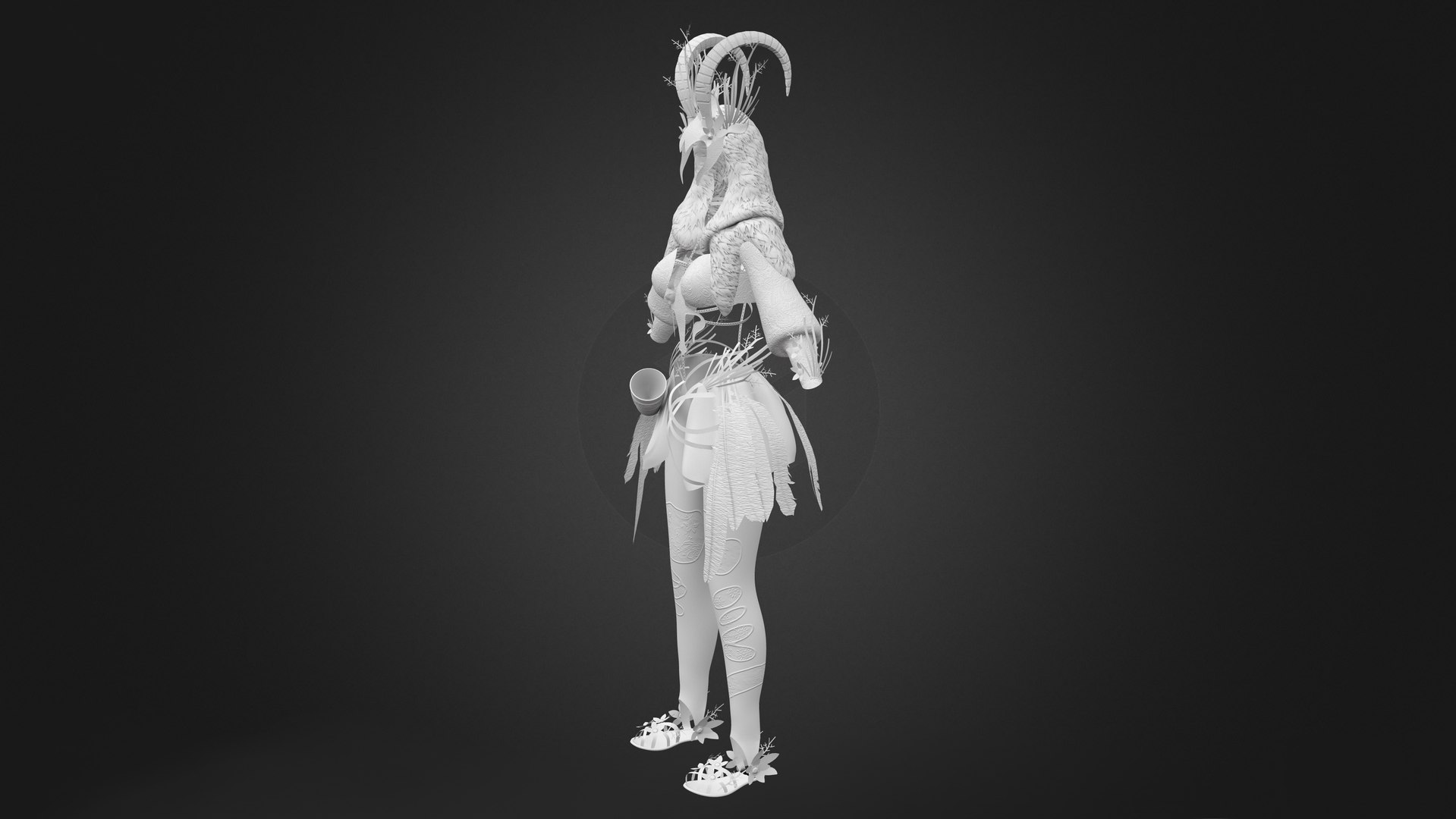 Full Horn Fantasy Outfit 3D Model - TurboSquid 1967839