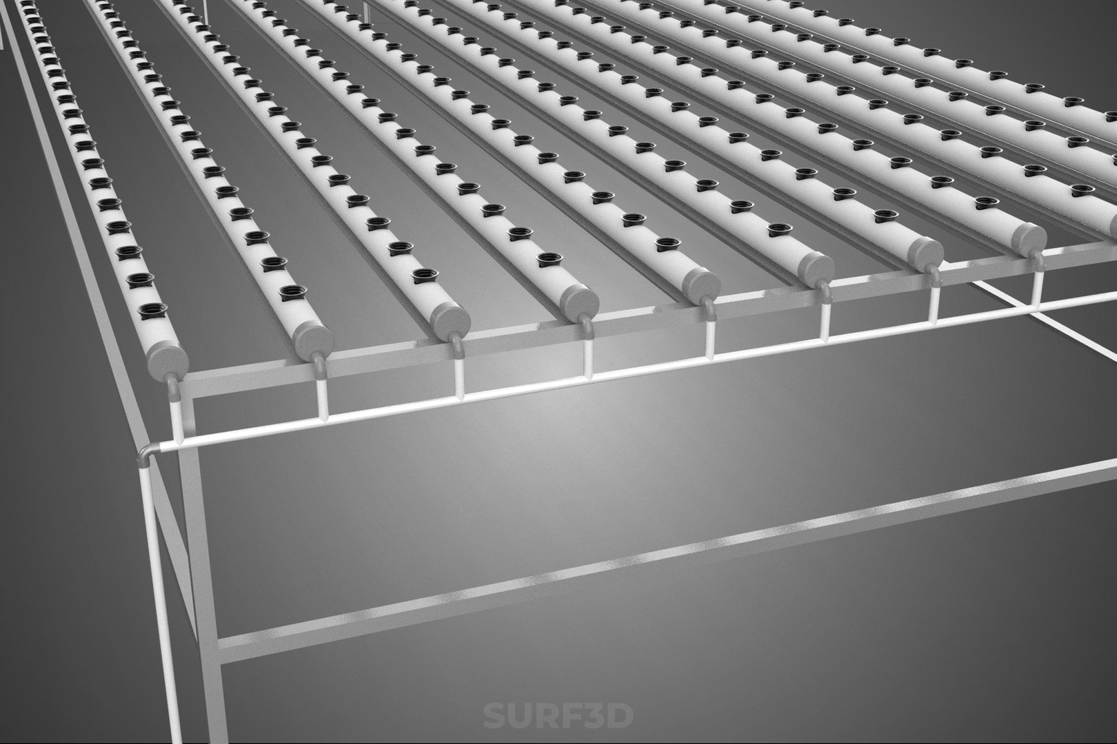 LARGE HYDROPONIC RACK NETCUP NFT SYSTEM ARRAY GARDENING FARMING 3D ...