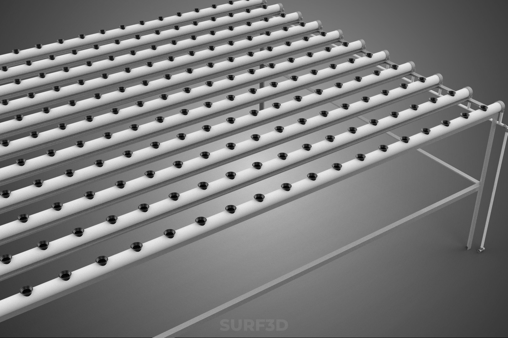 LARGE HYDROPONIC RACK NETCUP NFT SYSTEM ARRAY GARDENING FARMING 3D ...