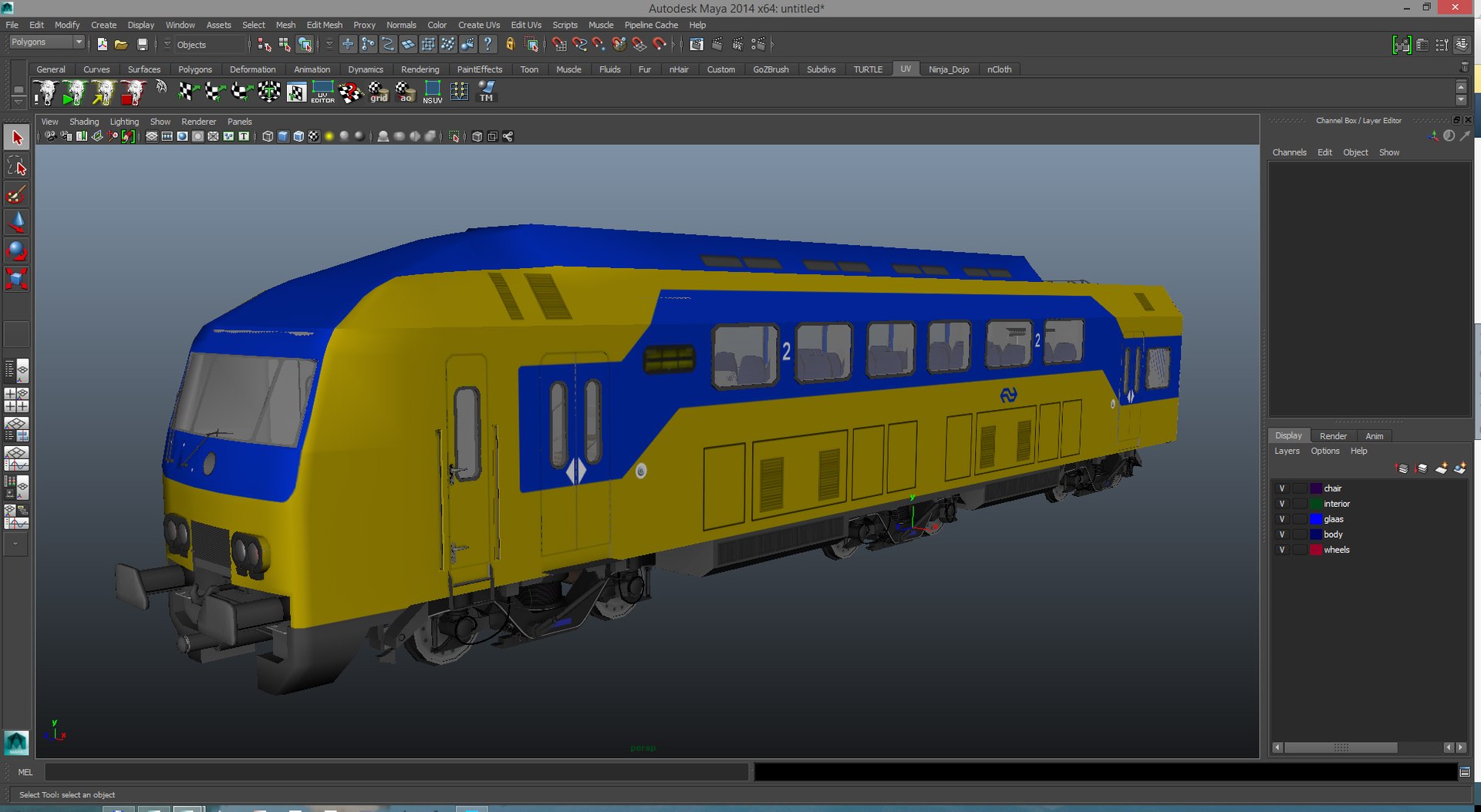 Passenger Train Ddz 3d Obj