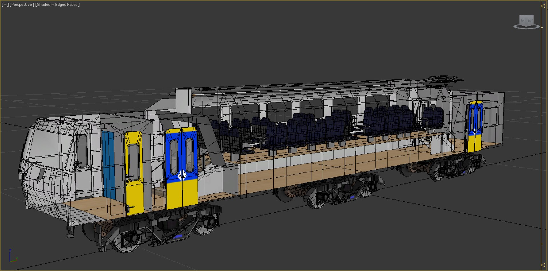 Passenger Train Ddz 3d Obj