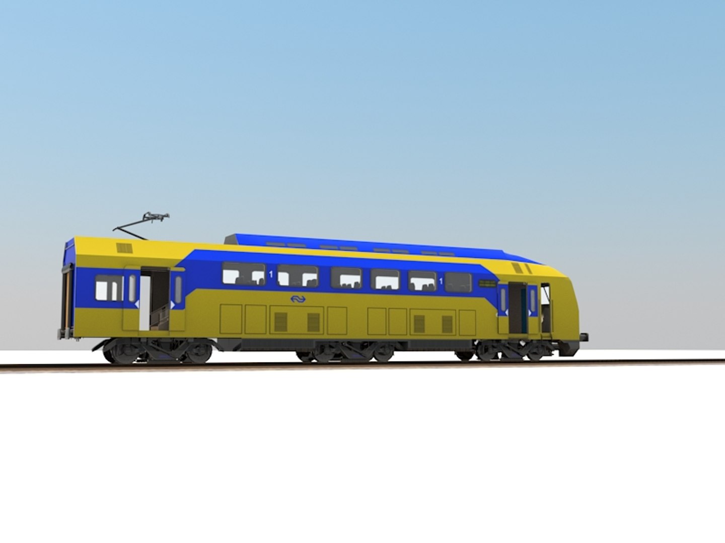 Passenger Train Ddz 3d Obj