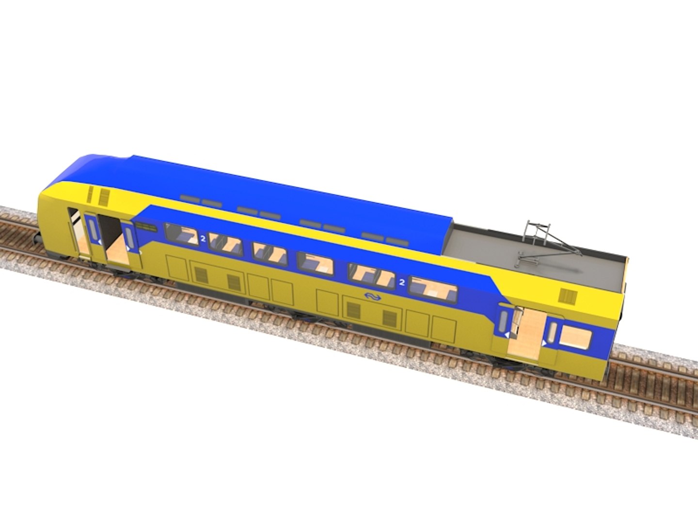 Passenger Train Ddz 3d Obj