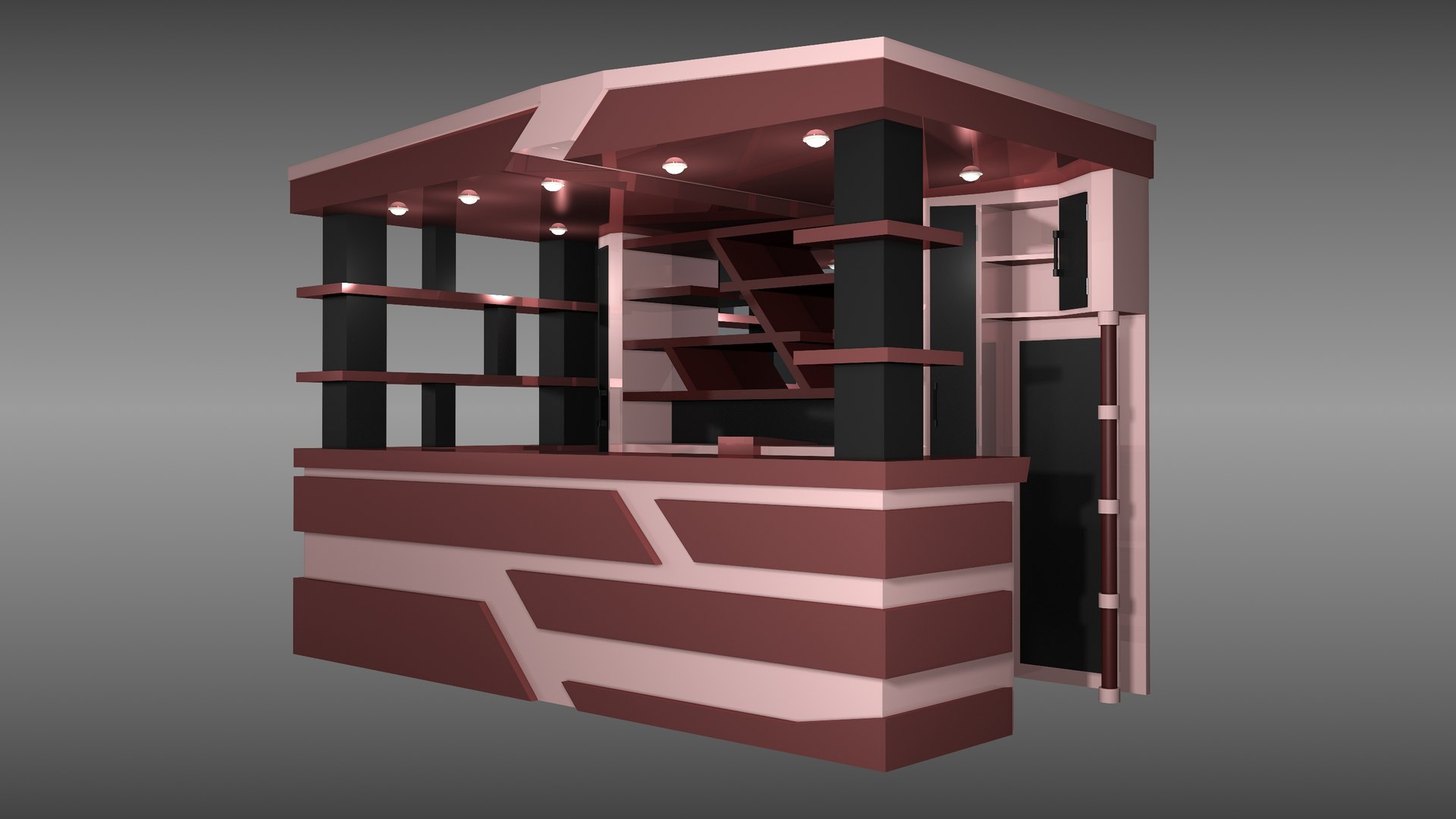 bar counter 3d max