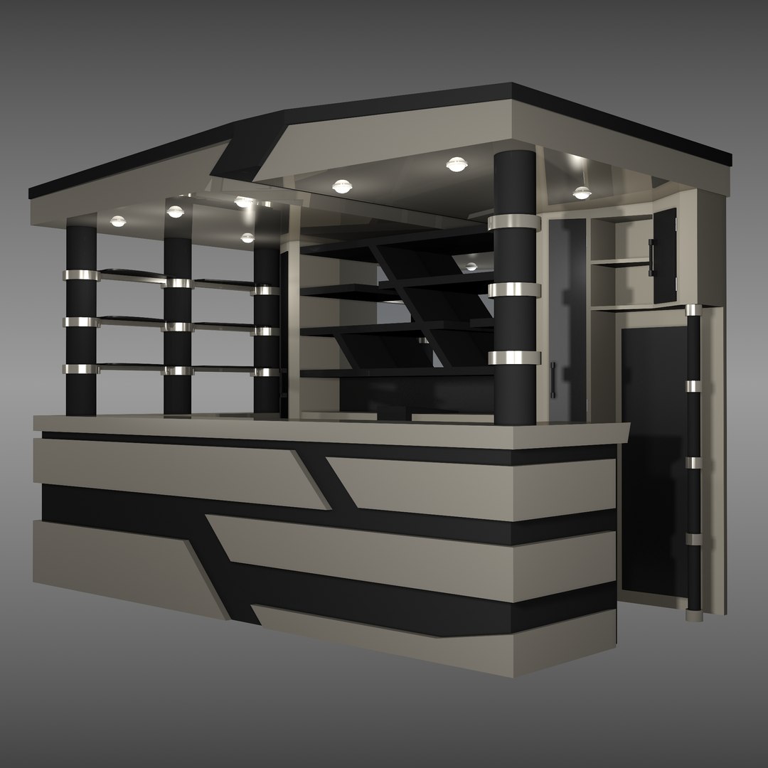 bar counter 3d max
