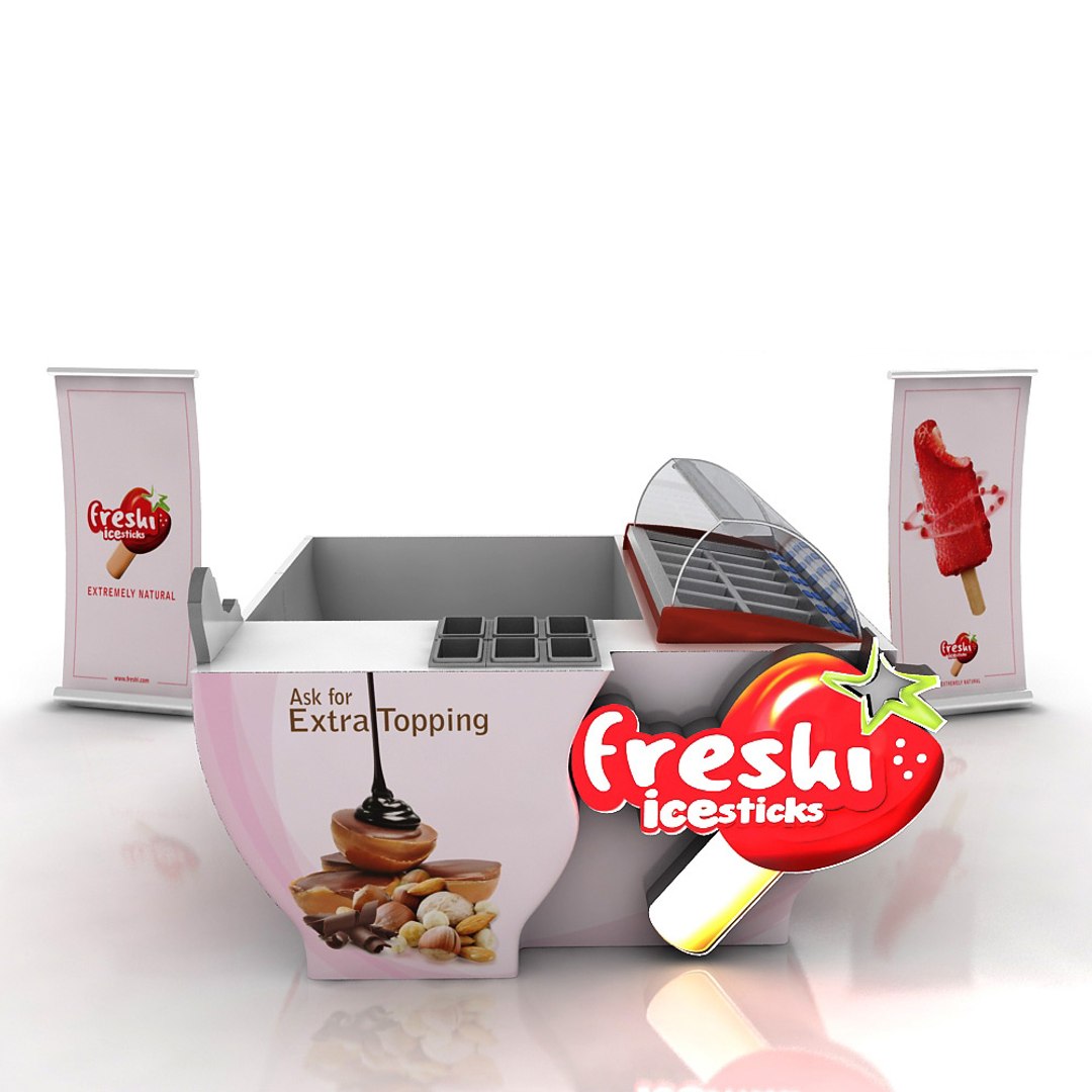 booth ice cream sticks 3d model