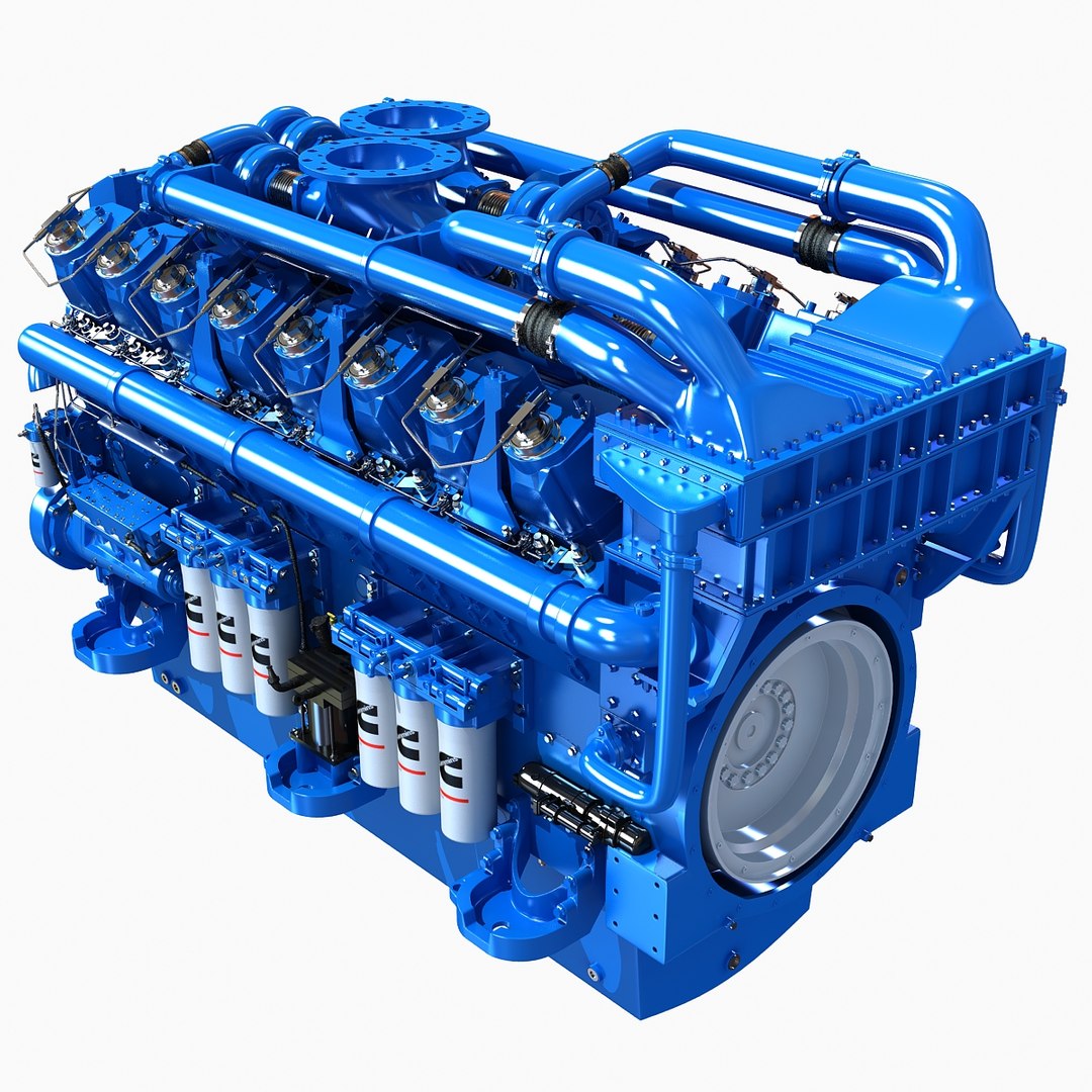 V12 Diesel Engine 3d Obj