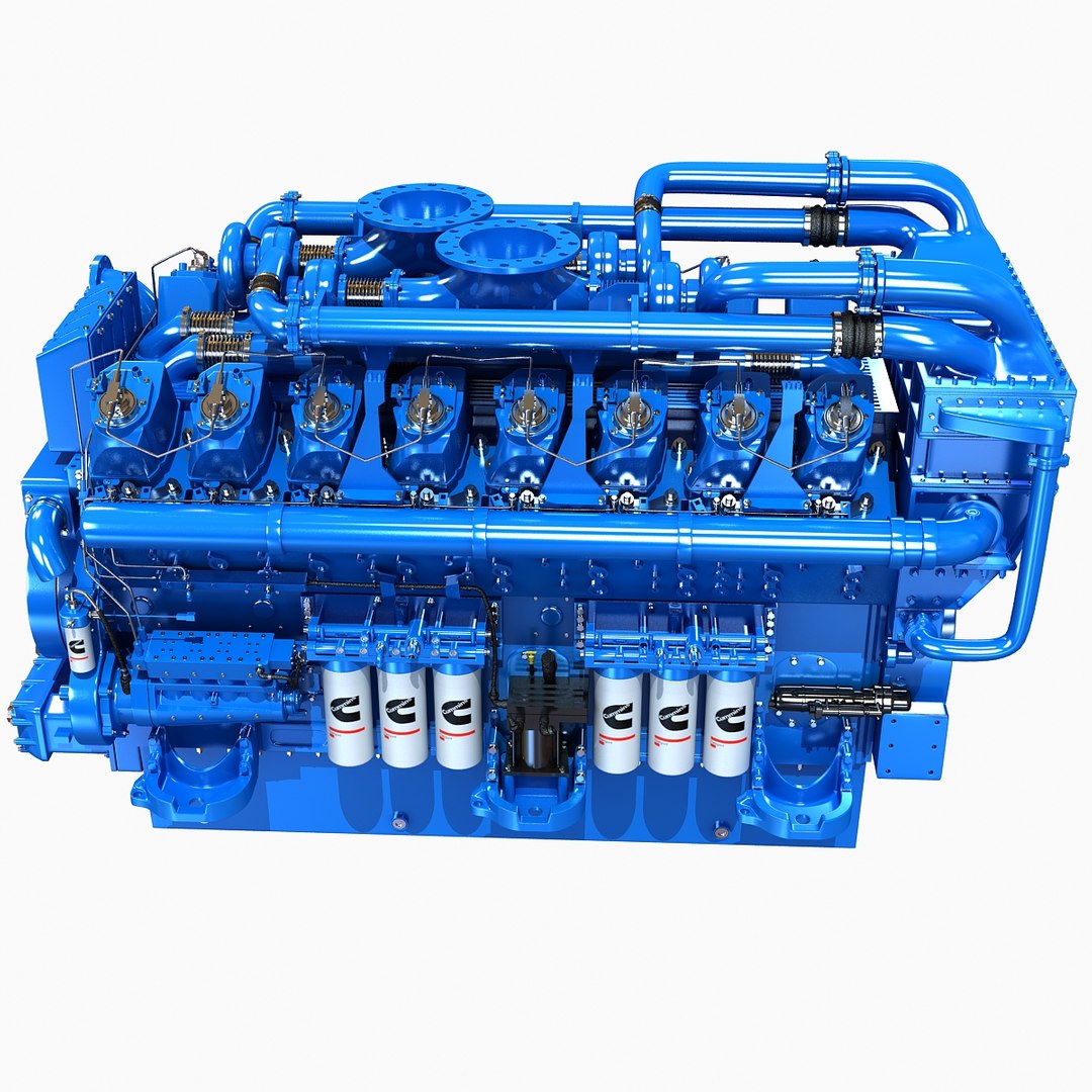V12 Diesel Engine 3d Obj