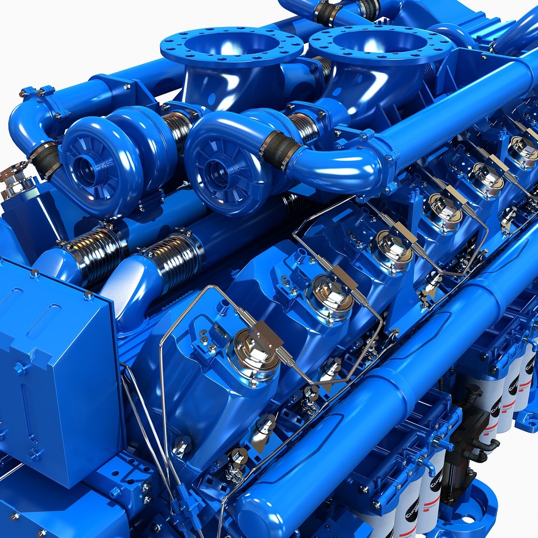 V12 Diesel Engine 3d Obj
