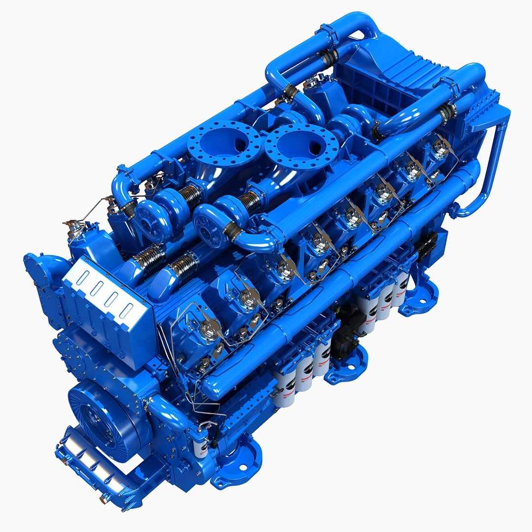 V12 Diesel Engine 3d Obj