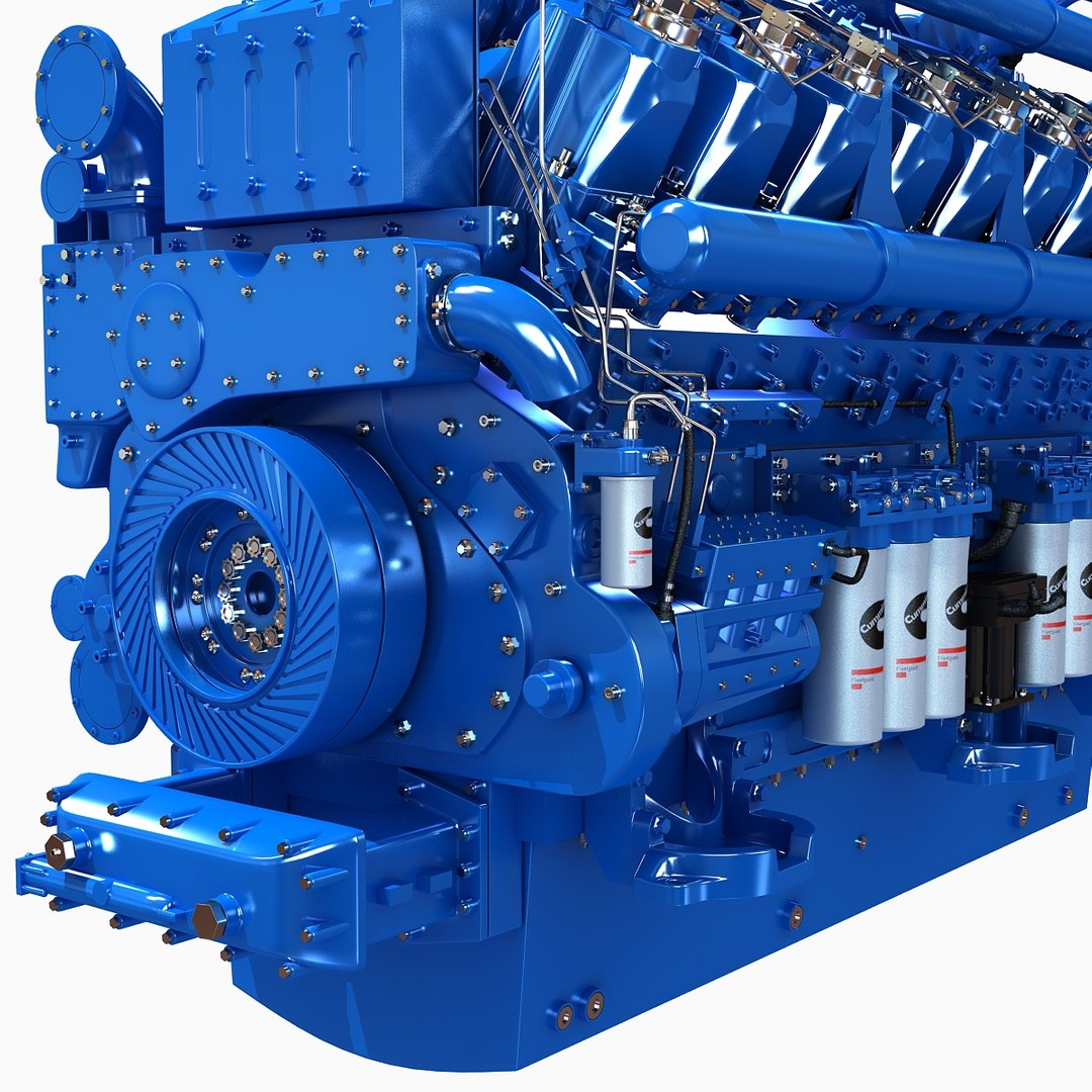 V12 Diesel Engine 3d Obj