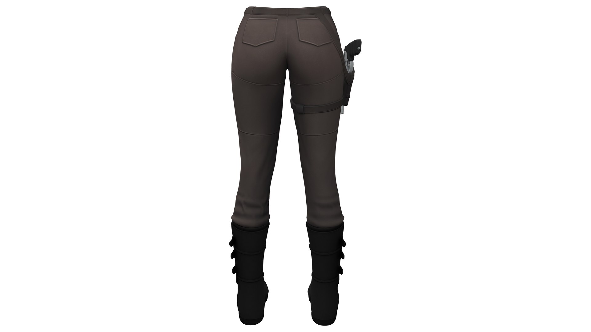 3D Hunter Pants With One Leg Gun Holster And Boots Combo - TurboSquid ...