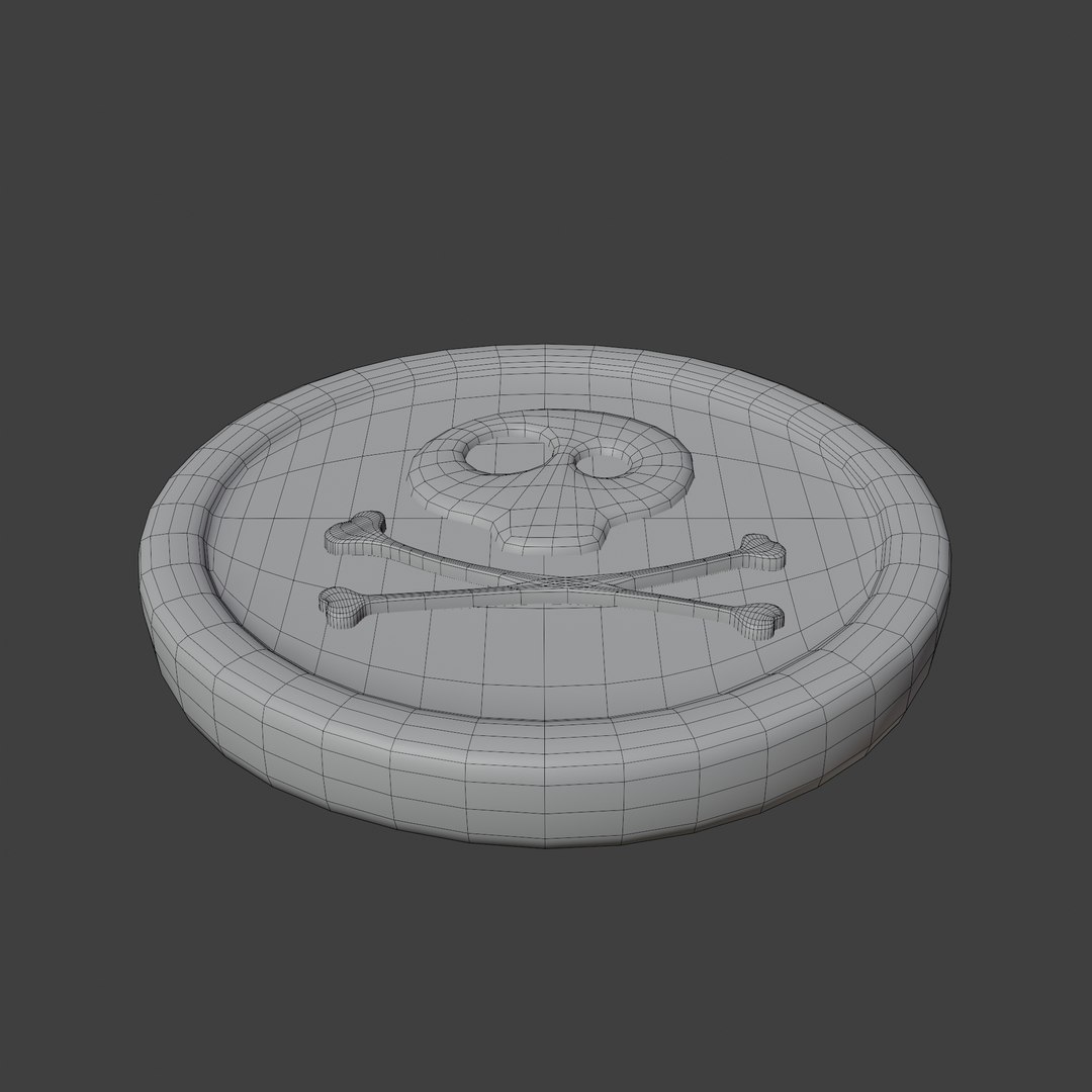 3D Golden Coin With Pirate Sign As Skull And Bones Model - TurboSquid ...